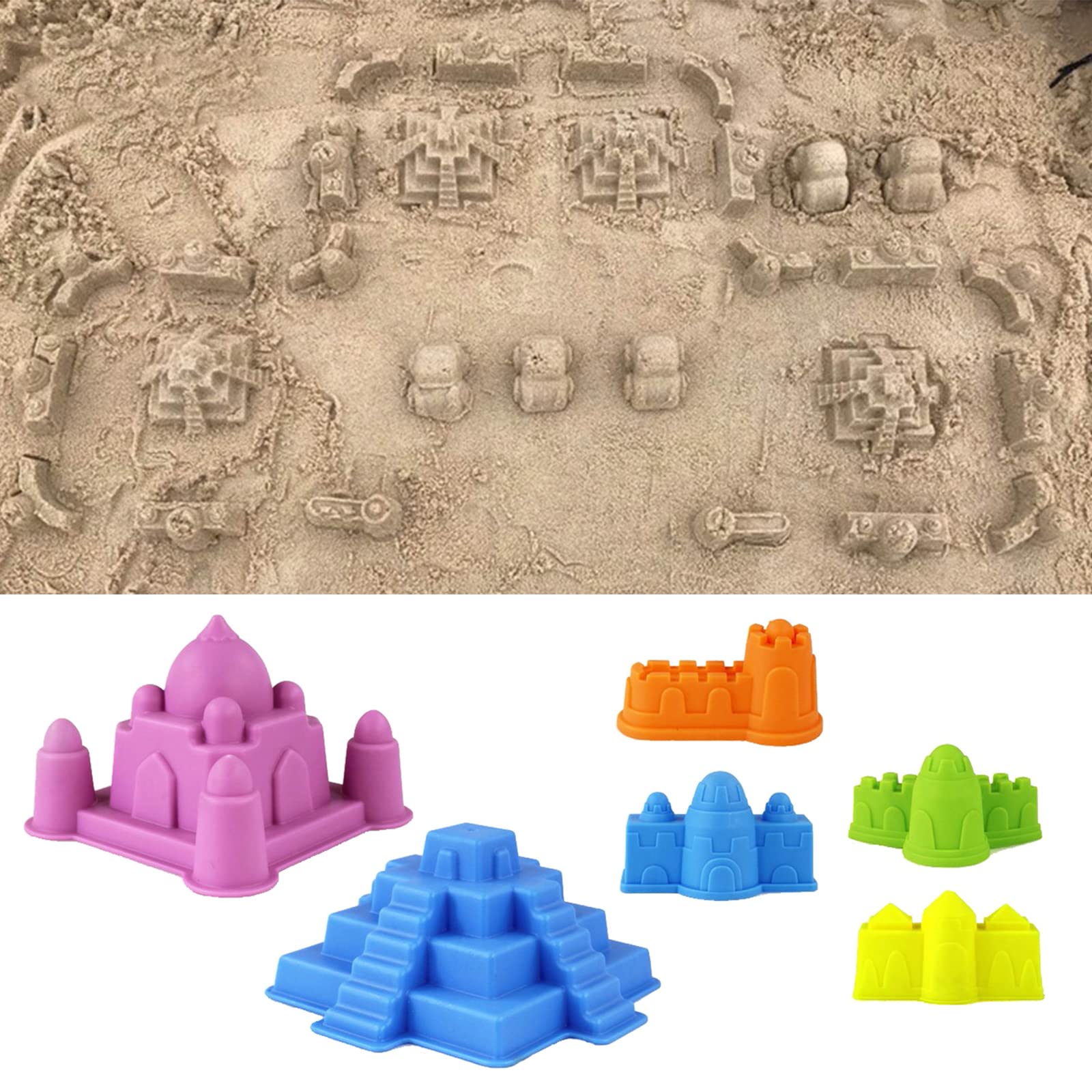 Kids Beach Toys Ages 3-10 Toddler Beach Sand Mold Set - 6 Piece ...
