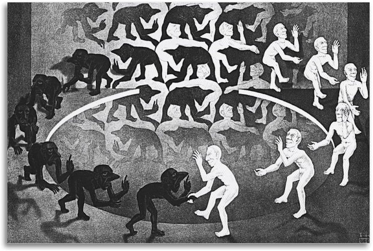 Amazon.com: M. C. Escher Poster Work《Encounter》 Decorative Painting ...