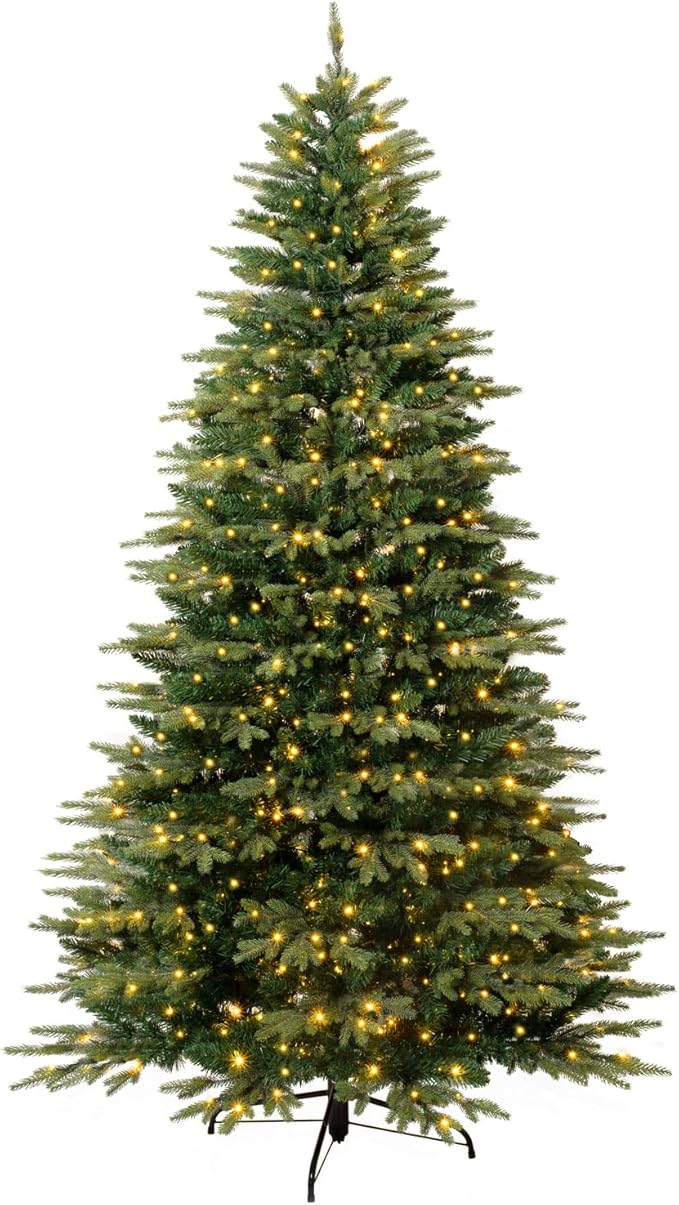 Amazon.com: 7.5ft Pre-lit Artificial Christmas Tree, Lighted Twinkle ...