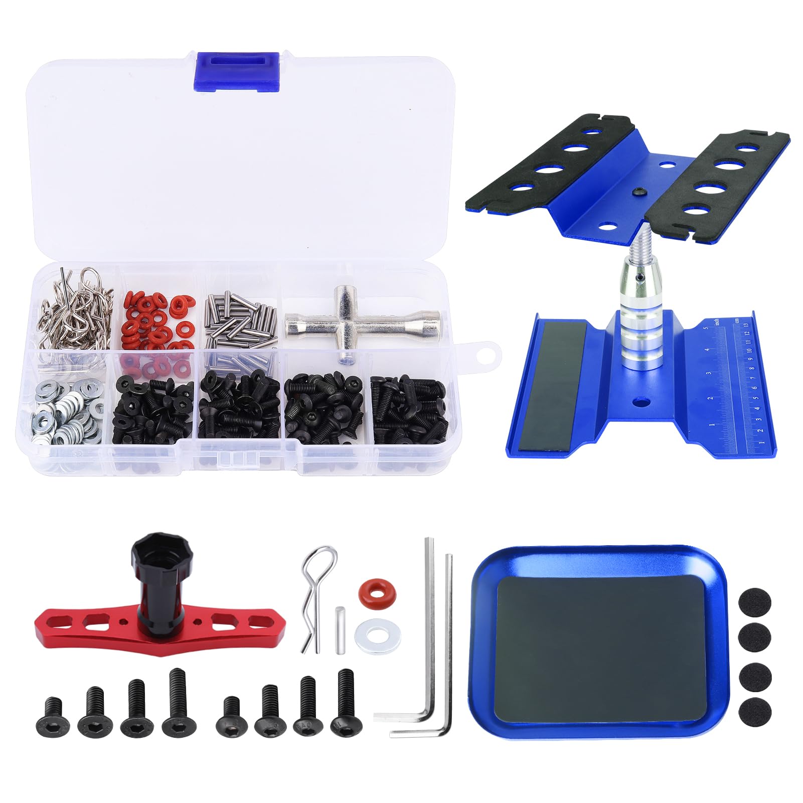Amazon.com: FriHobby RC Car Work Stand RC Tool Kit Repair Workstation ...