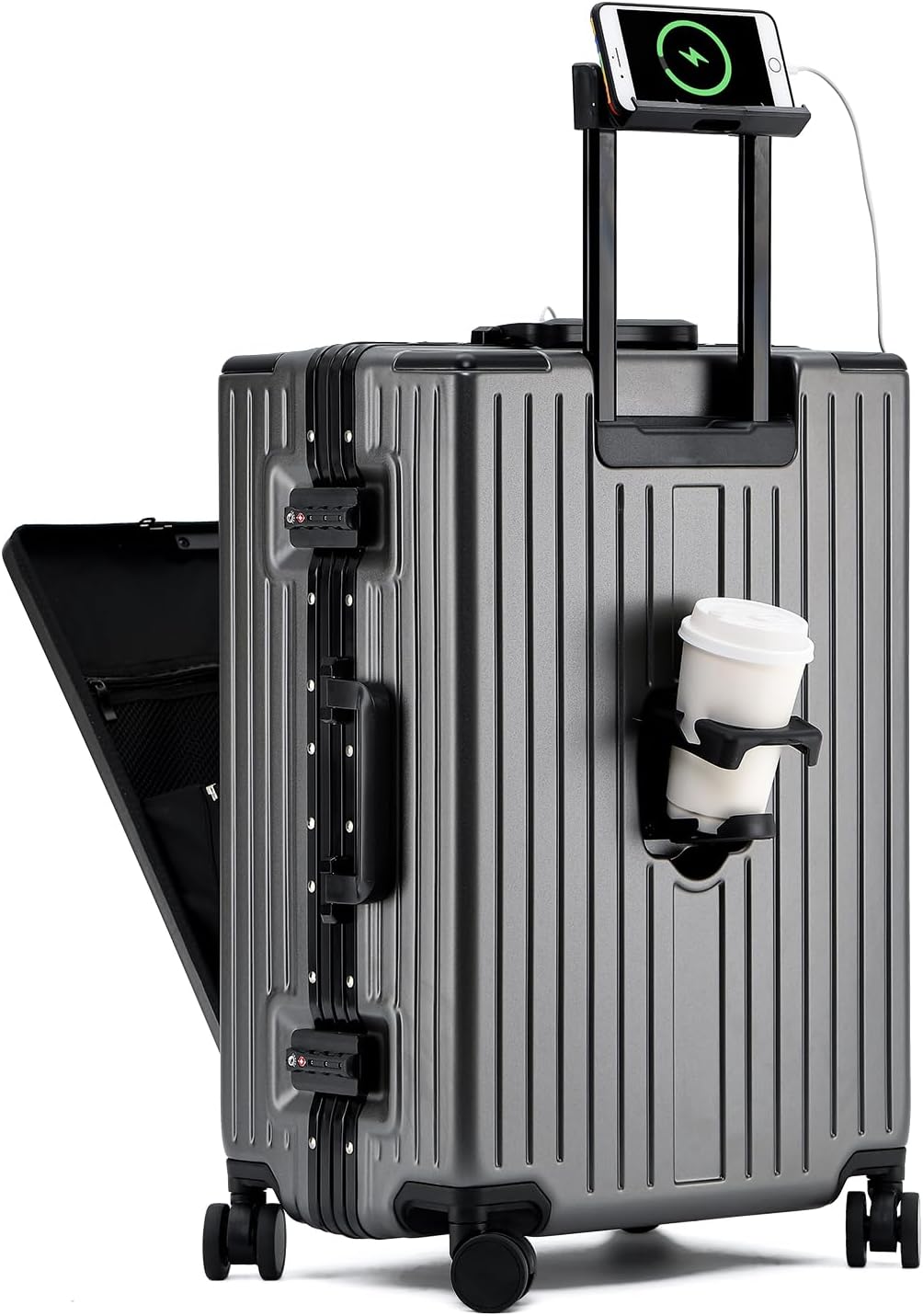 Amazon.com | YUNASAY Aluminum Frame Carry On Luggage with Front ...