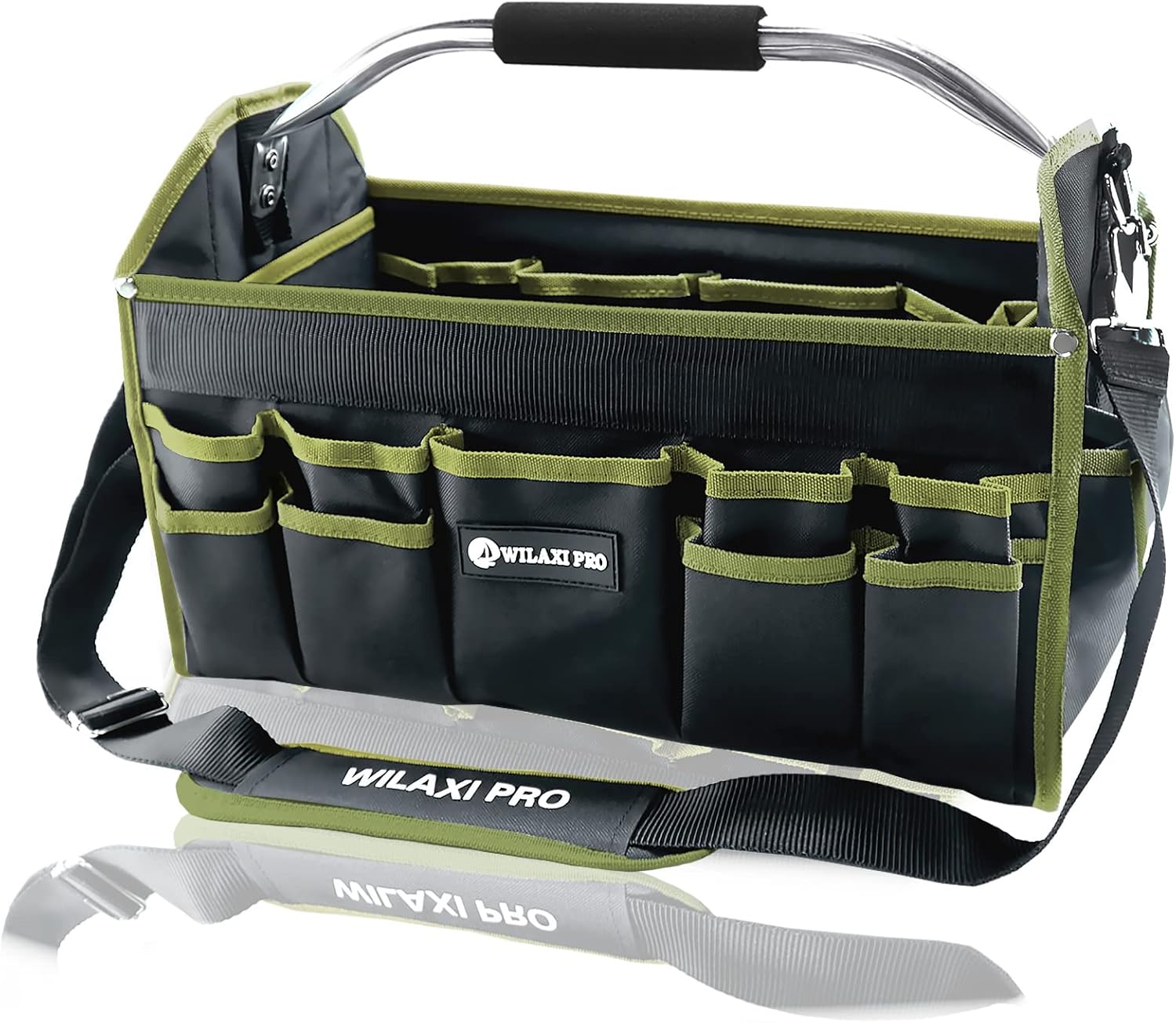 WILAXI PRO 16in Foldable Open Top Tool Tote, Tool Bags For Men Heavy ...