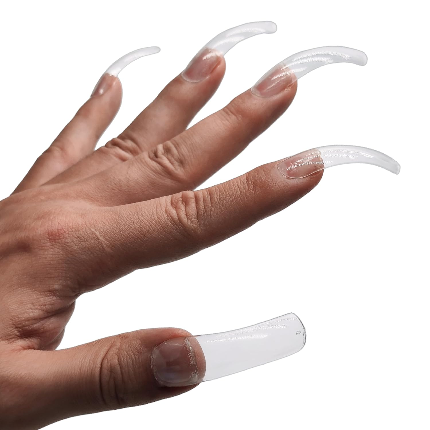 Amazon.com: NOVO OVO 500 pcs Full Cover Hawk Curved Long Nail Tips ...