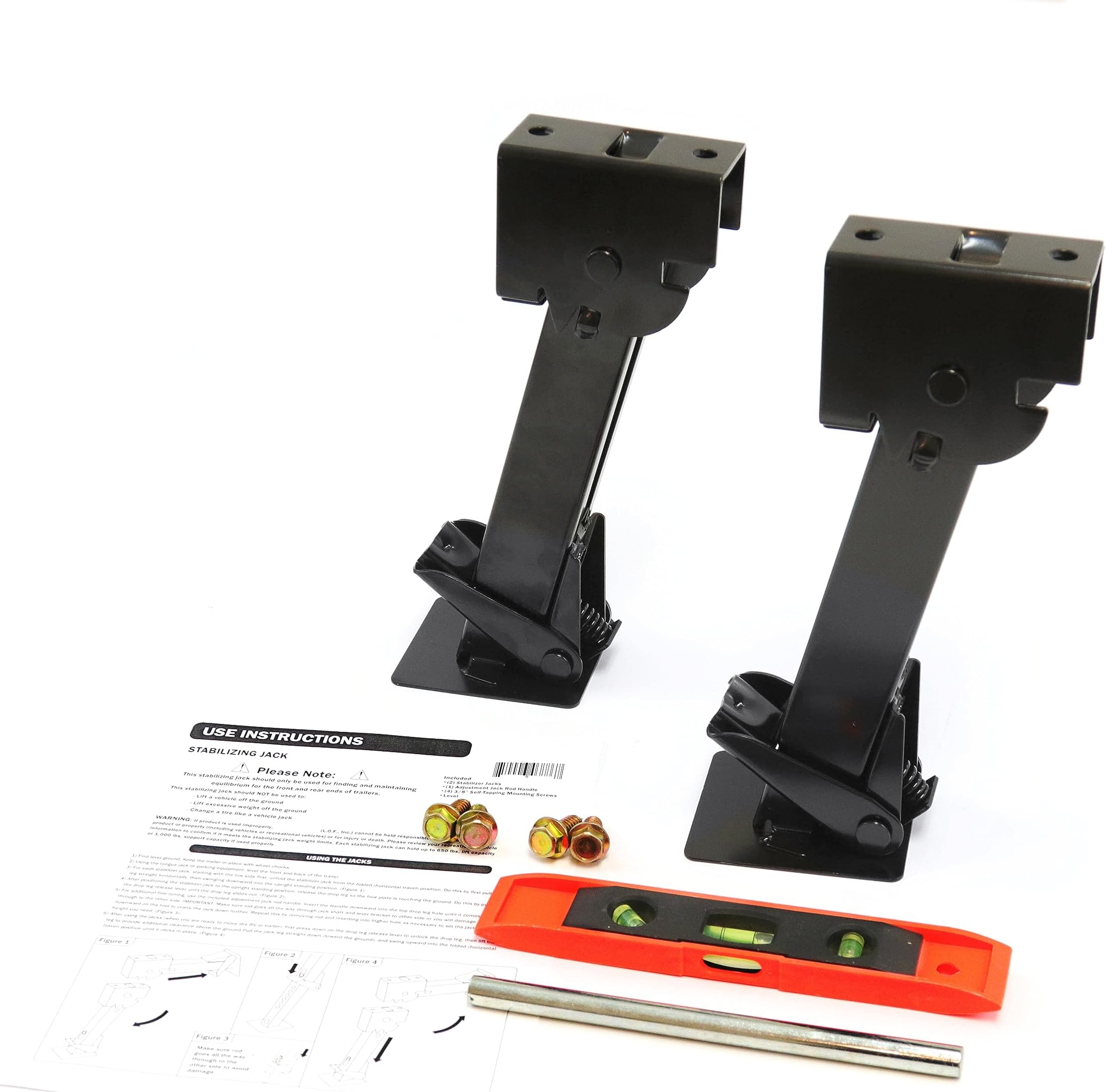 Amazon.com: LUSHIH Set of 2 Trailer Stabilizer Leveling Jacks Folding ...