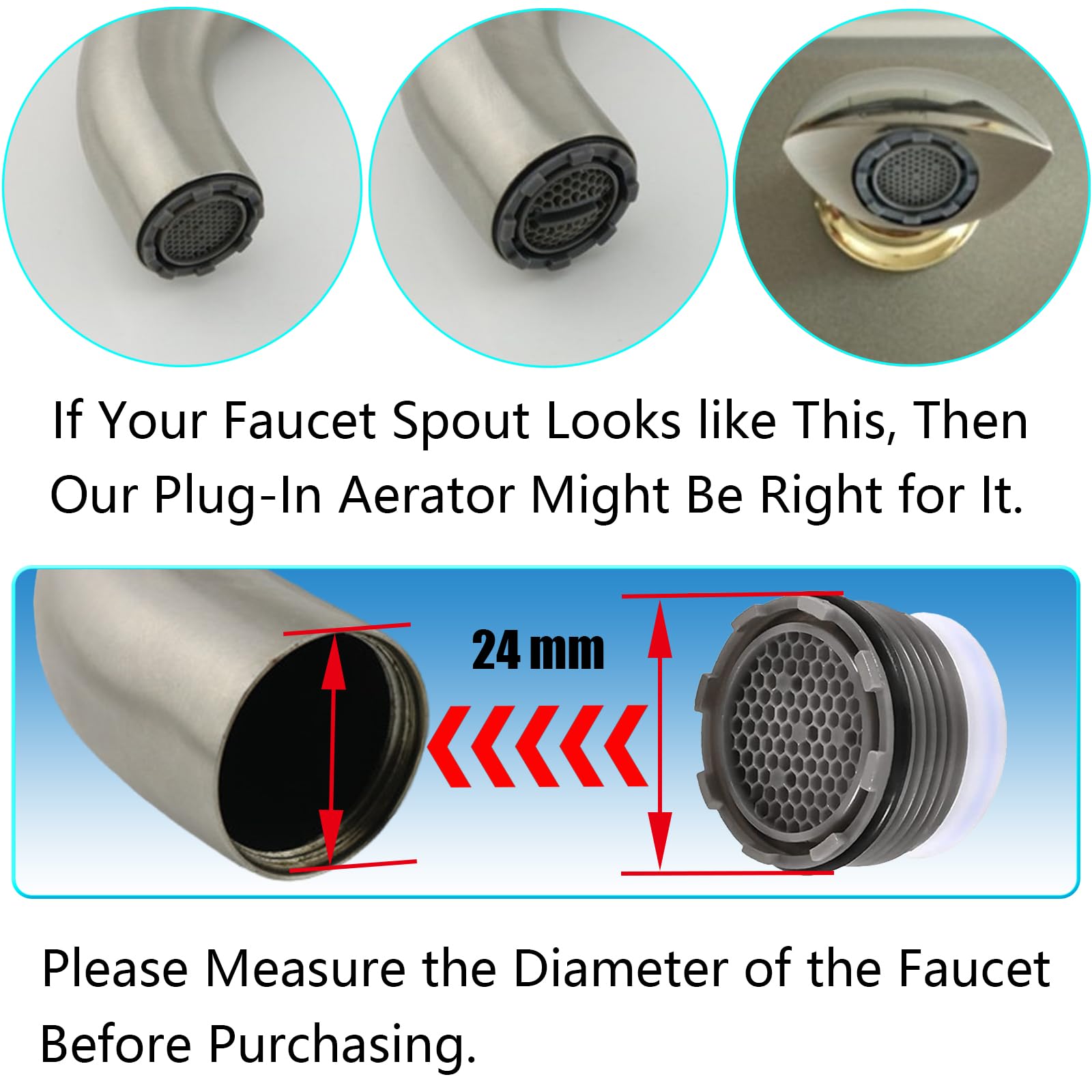 Snapklik.com : BOETOADG 4PCS Cache Aerator M24, Plug-In Faucet Aerator ...