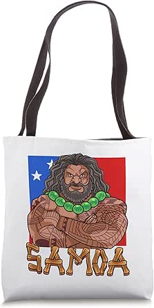 Amazon.com: Samoan Pride Polynesian Warrior Tatau Samoa Flag Tote Bag ...