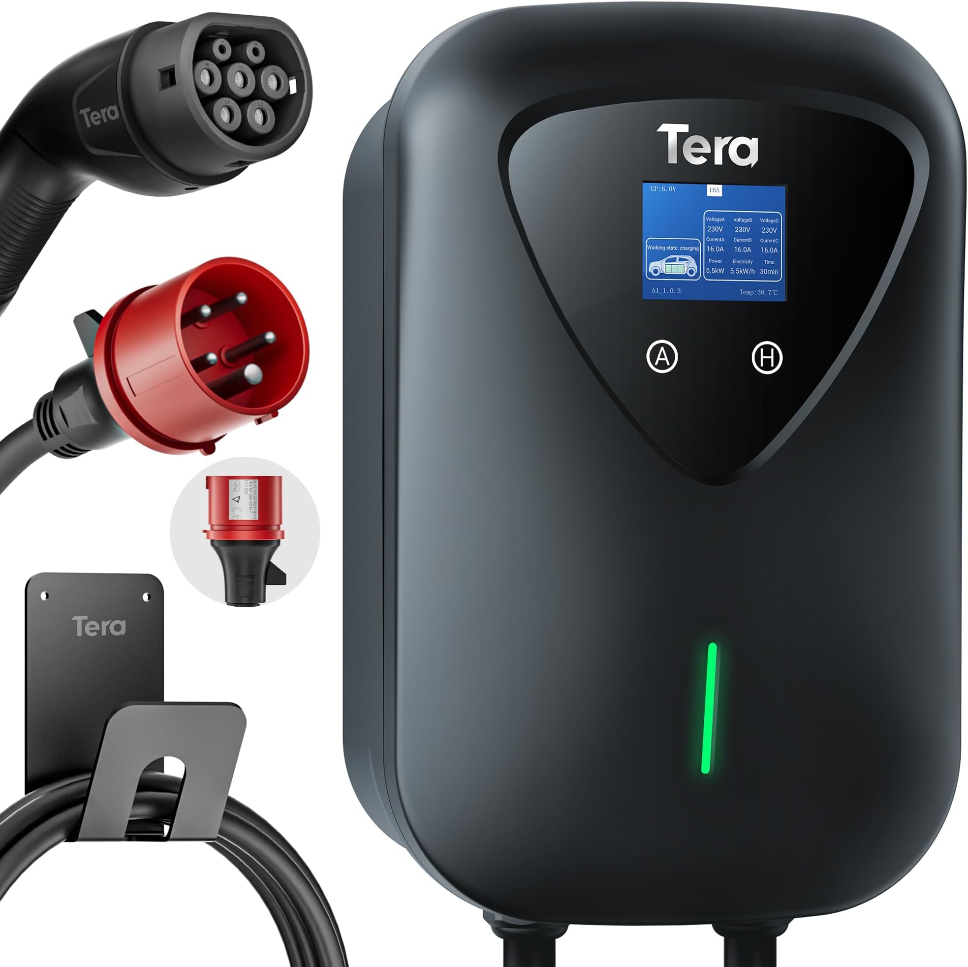 Tera EV Ladegerät Smart APP mit 32A Typ 2 22kW oder 11kW Heim Ladestation 400V CE & TÜV Wallbox ...