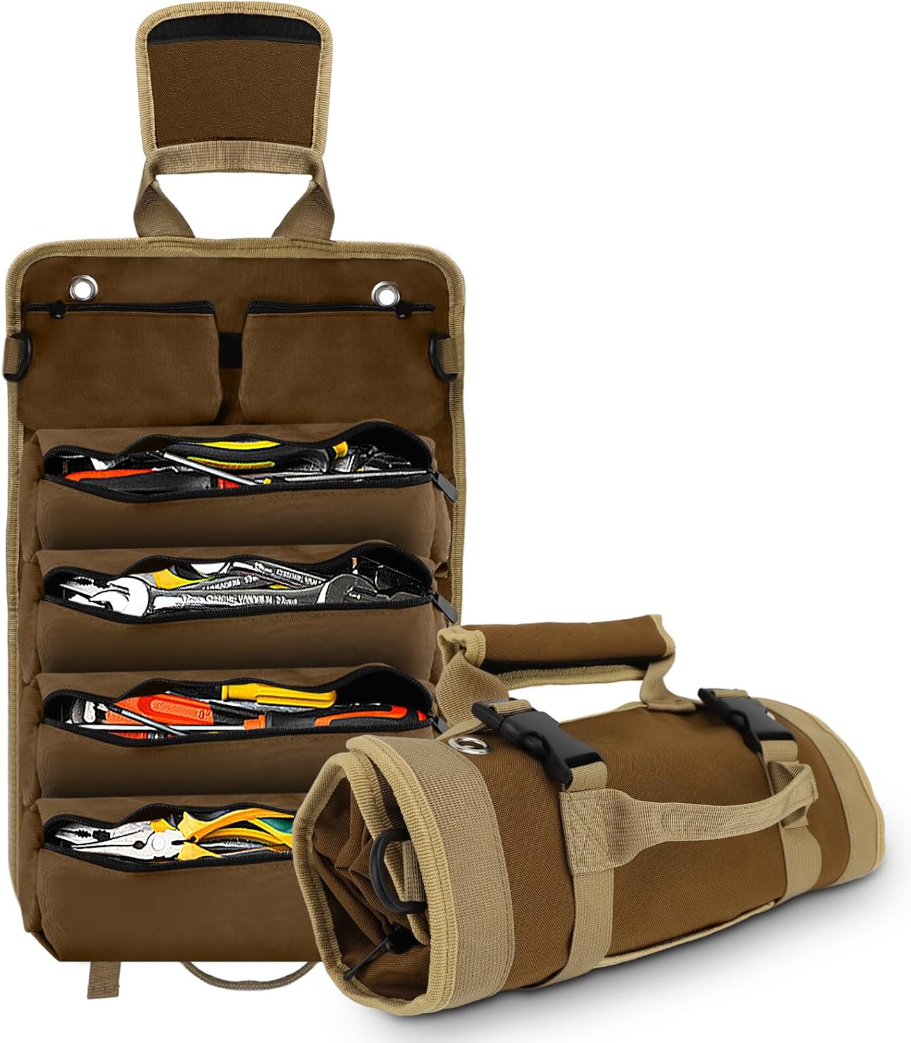 Tool Organizer Bag, Tool Roll Up Bag for men, Roll Up Tool Bag ...