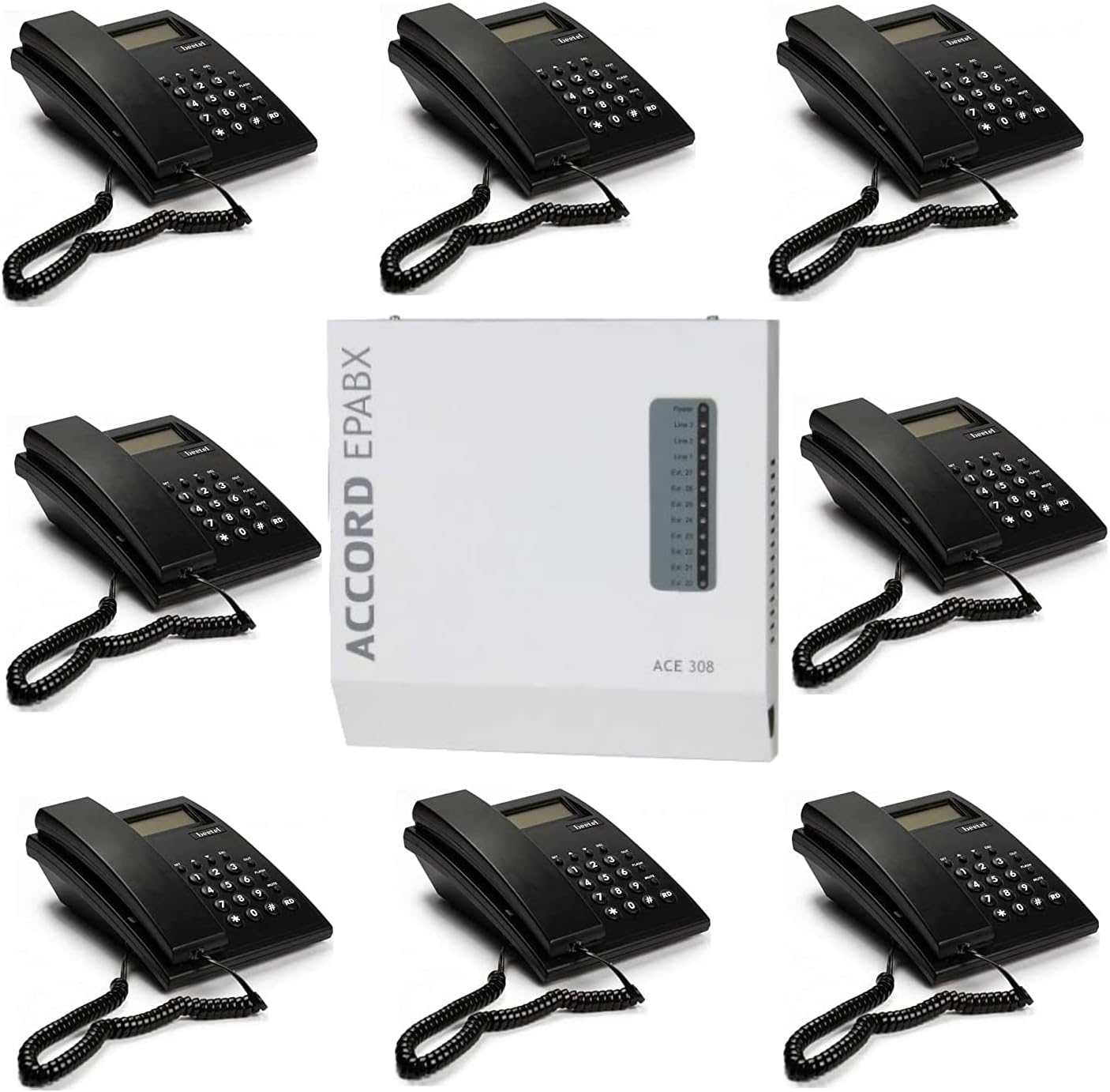 ACCORD ACE 308 EPABX Intercom System for Office, 3 CO + 8 Extensions ...