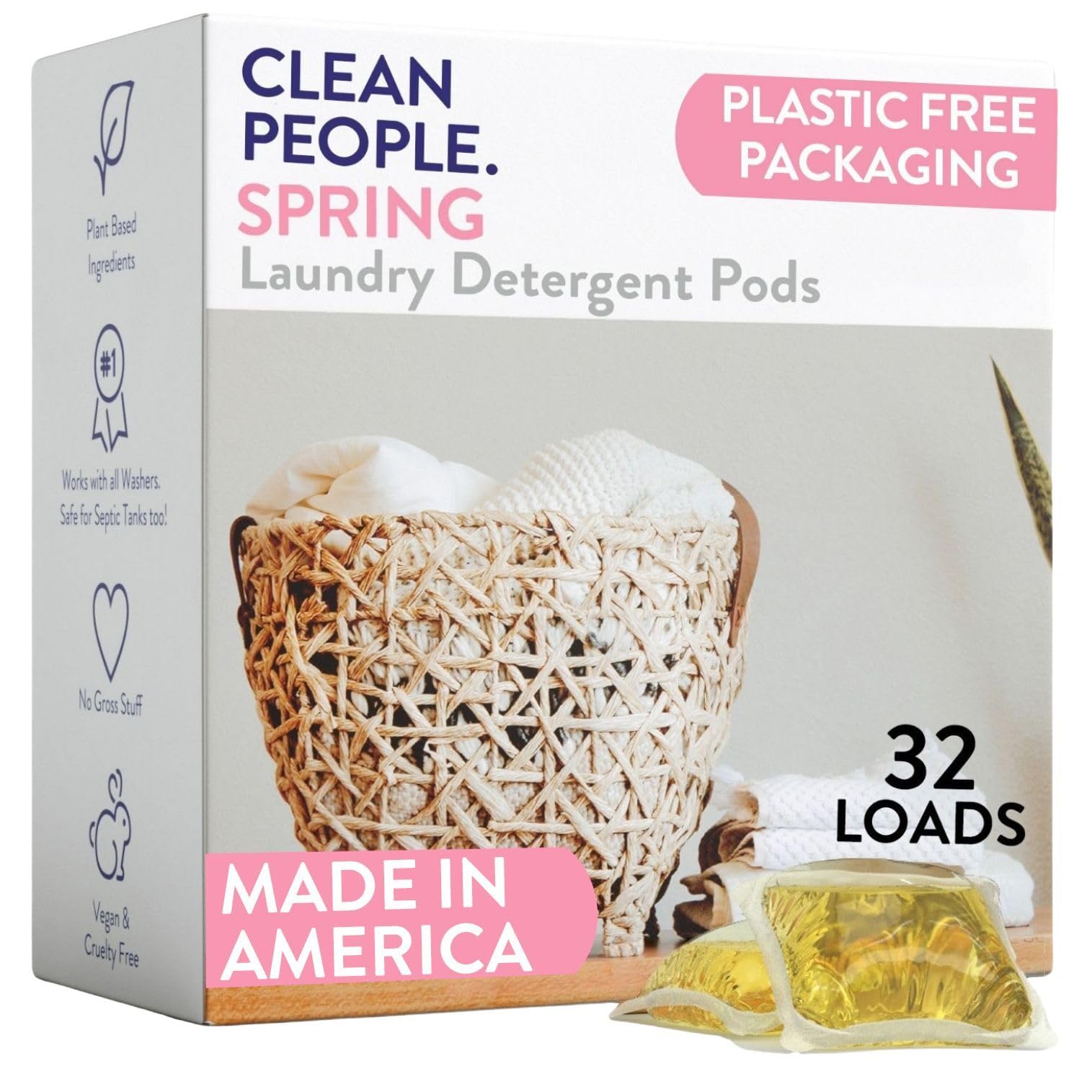 Amazon.com: The Clean People Laundry Detergent Pods - Hypoallergenic ...