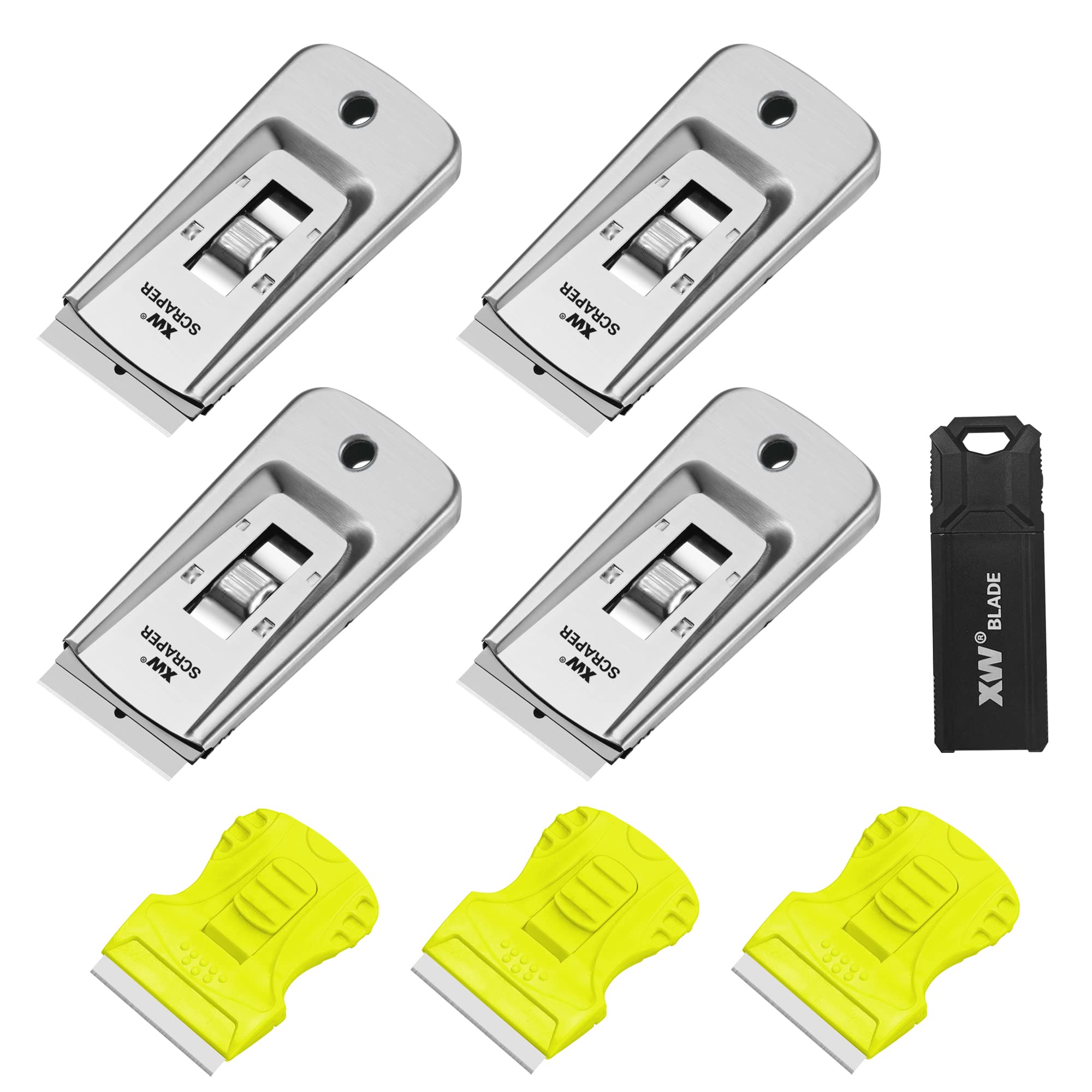 Amazon.com: XW 7-Pack Razor Scraper Set, 4 PCS All-Metal Razor Blade ...