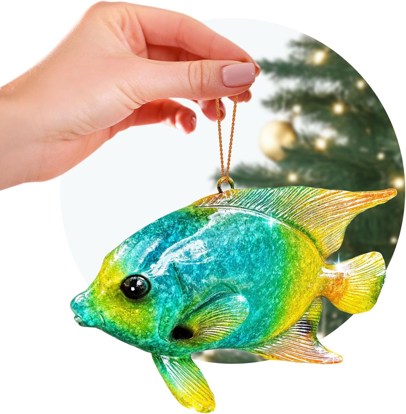 Amazon.com: Beach Christmas Ornament – Hand-Painted Coastal Tree ...