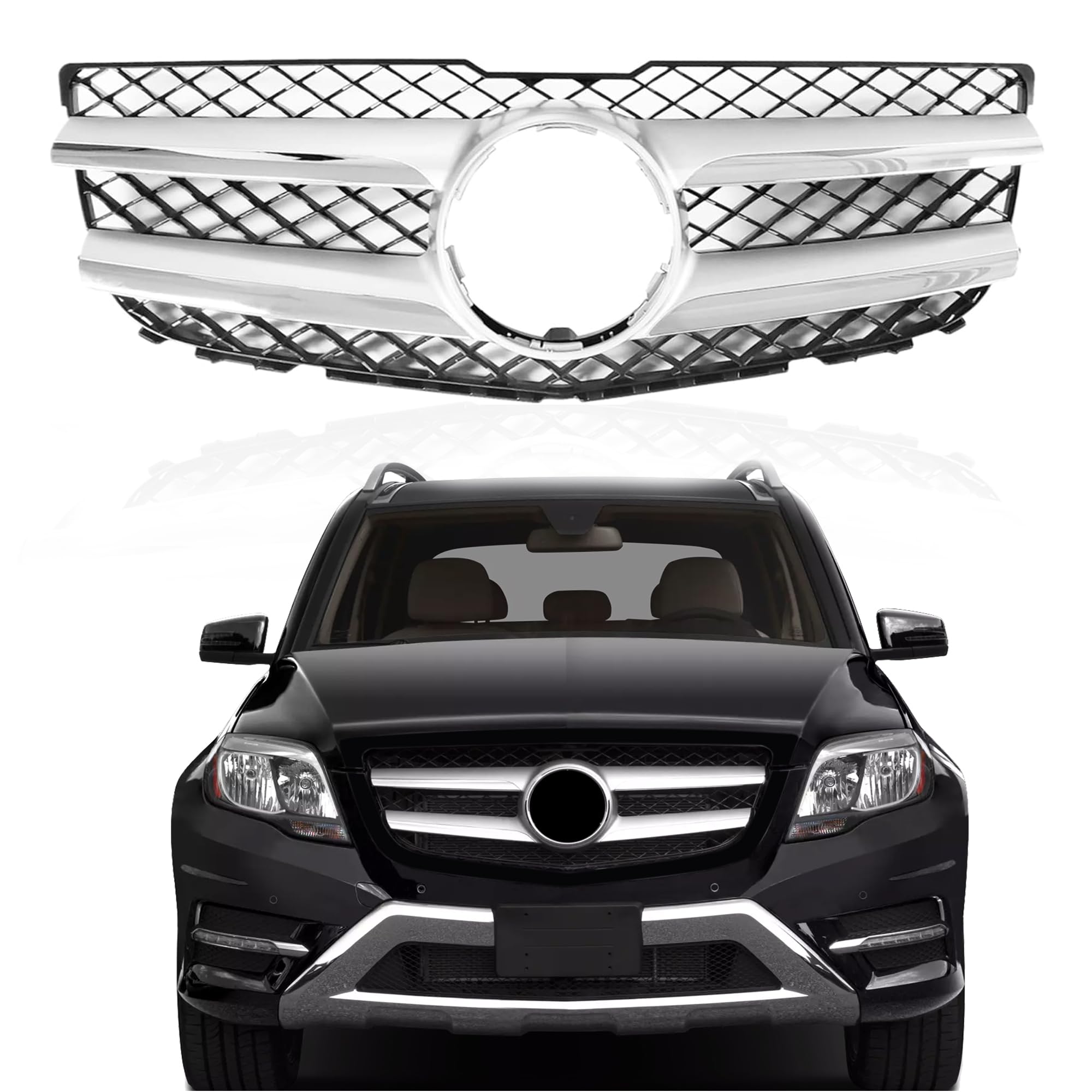 Amazon.com: UnayKolb Front Bumper Grille Grill With Chrome For Mercedes ...