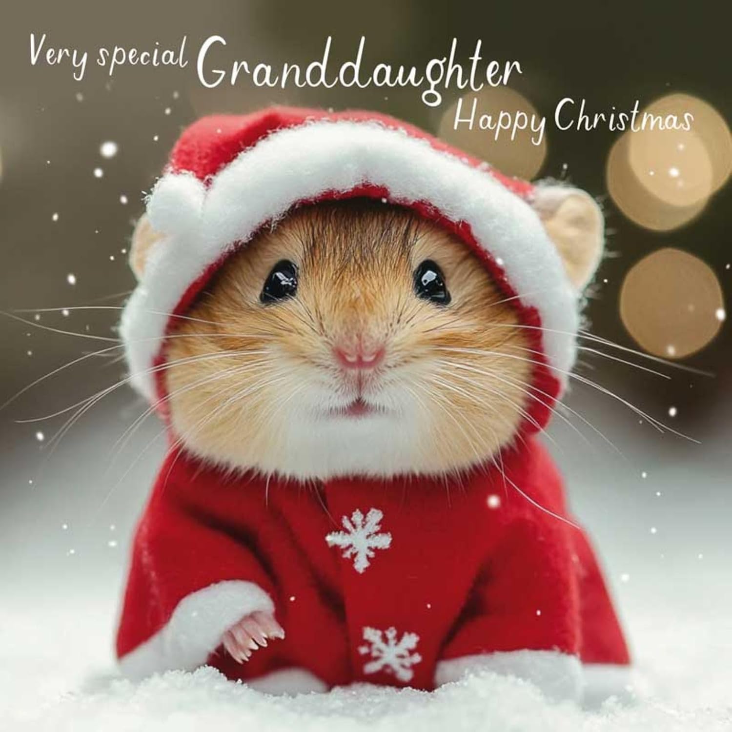 Hammond Gower Christmas Card for Granddaughter - Festive Hamster Design ...