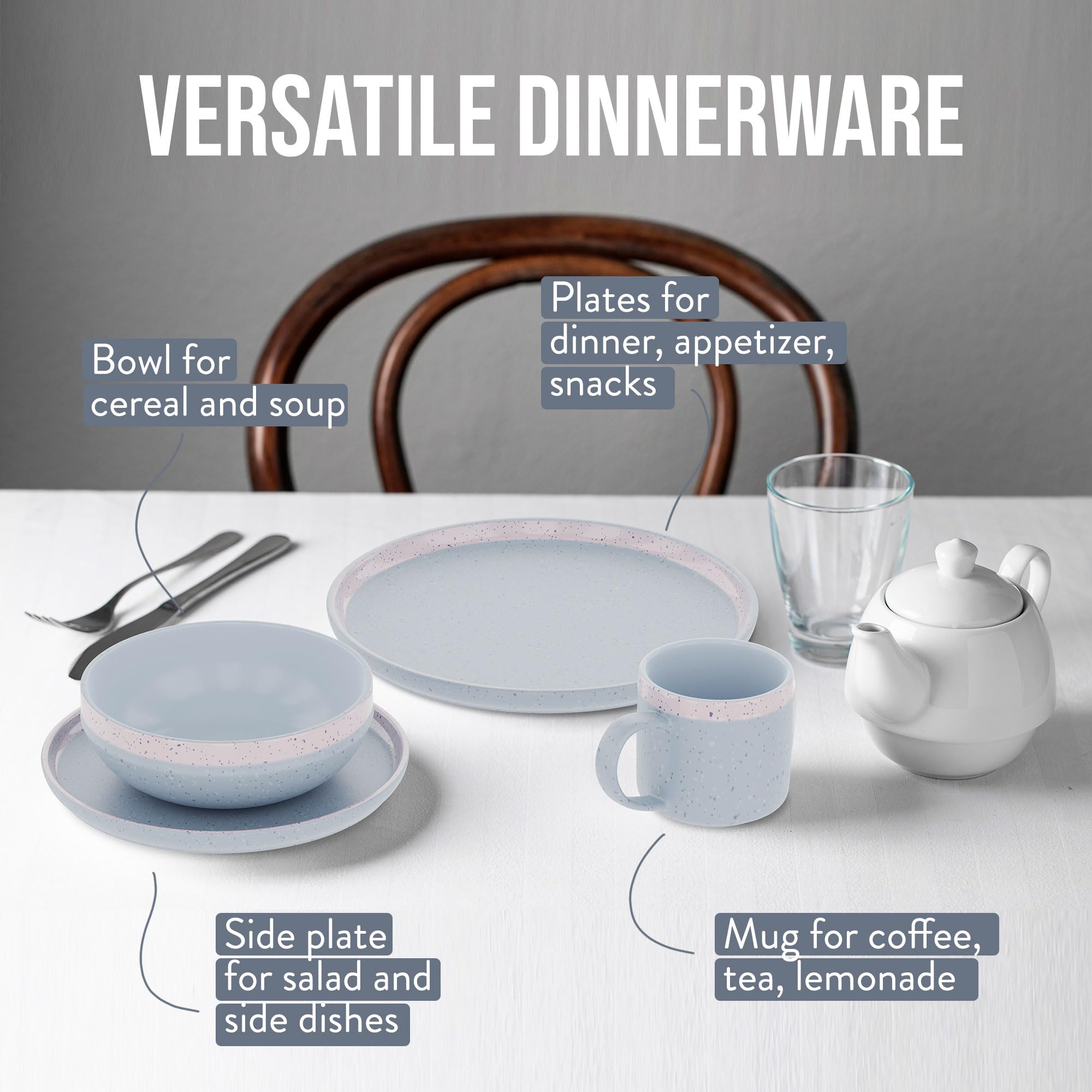 Snapklik.com : American Atelier 4 Pc Dinnerware Set Stoneware Dishes ...