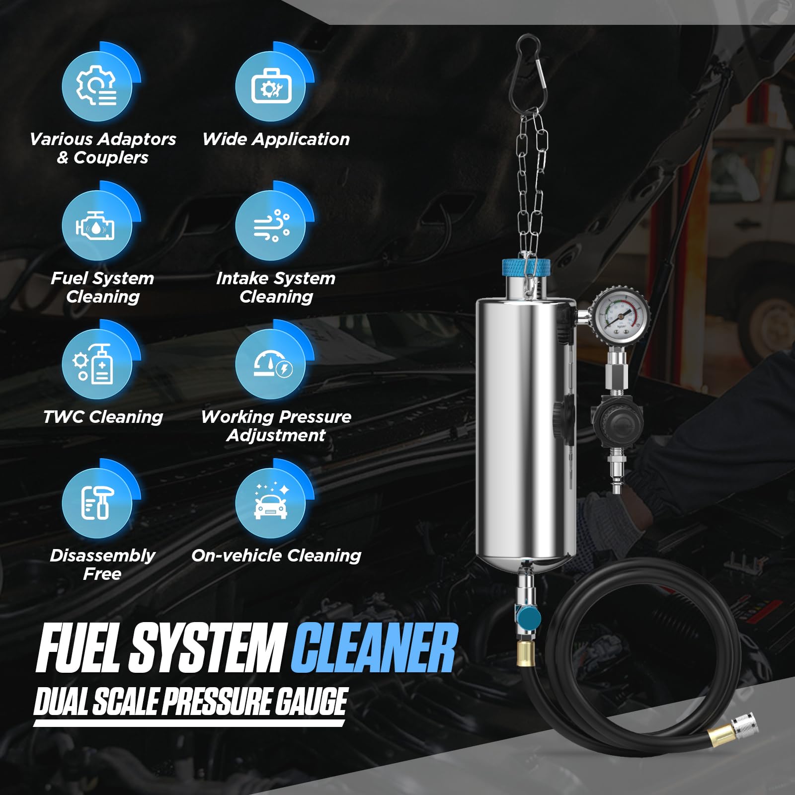 Snapklik.com : Fuel Injector Cleaner Kit 1000ML Automotive 150PSI Fuel ...