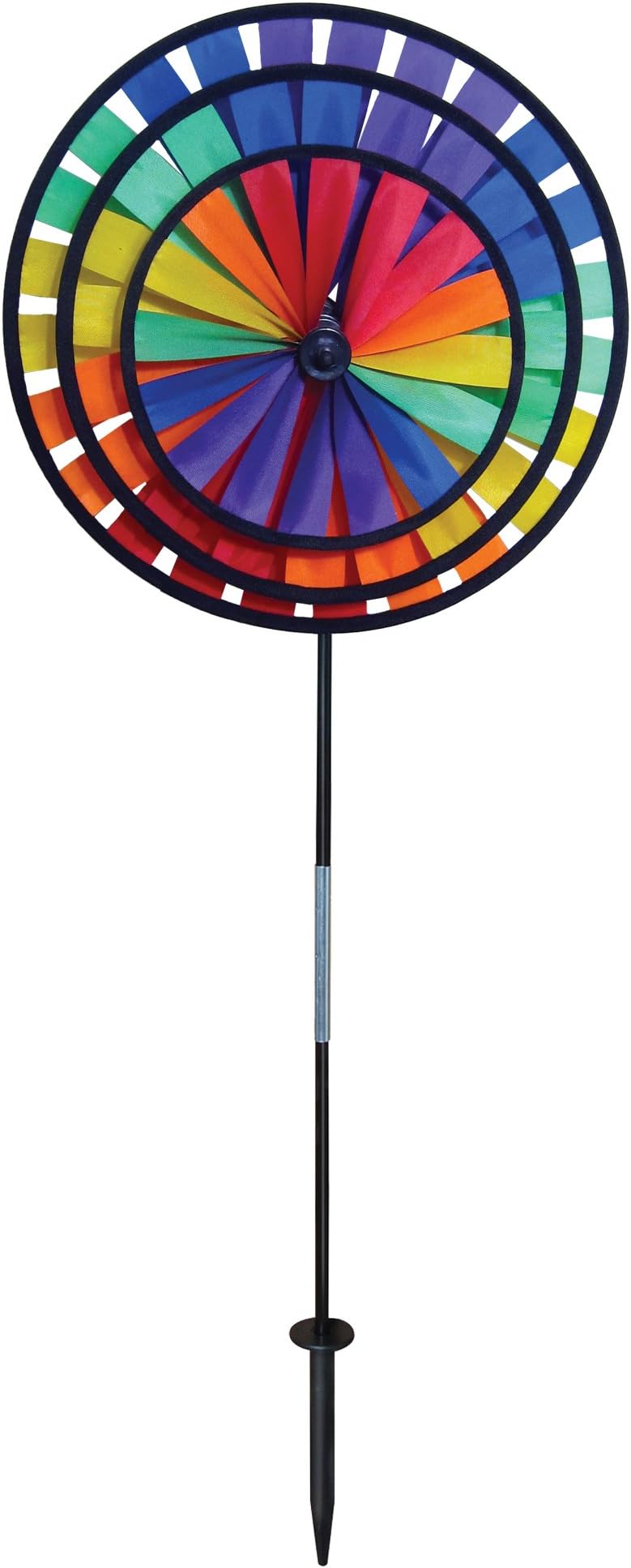 Amazon.com: In The Breeze Rainbow Triple Wheel Spinner- Ground Stake ...