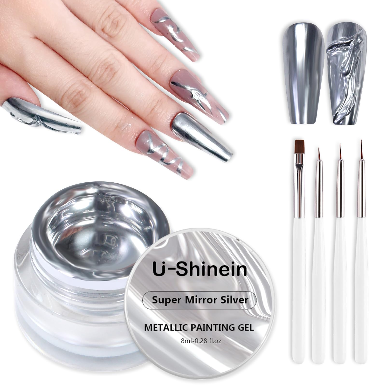 Metallic Mirror Silver Nail Polish