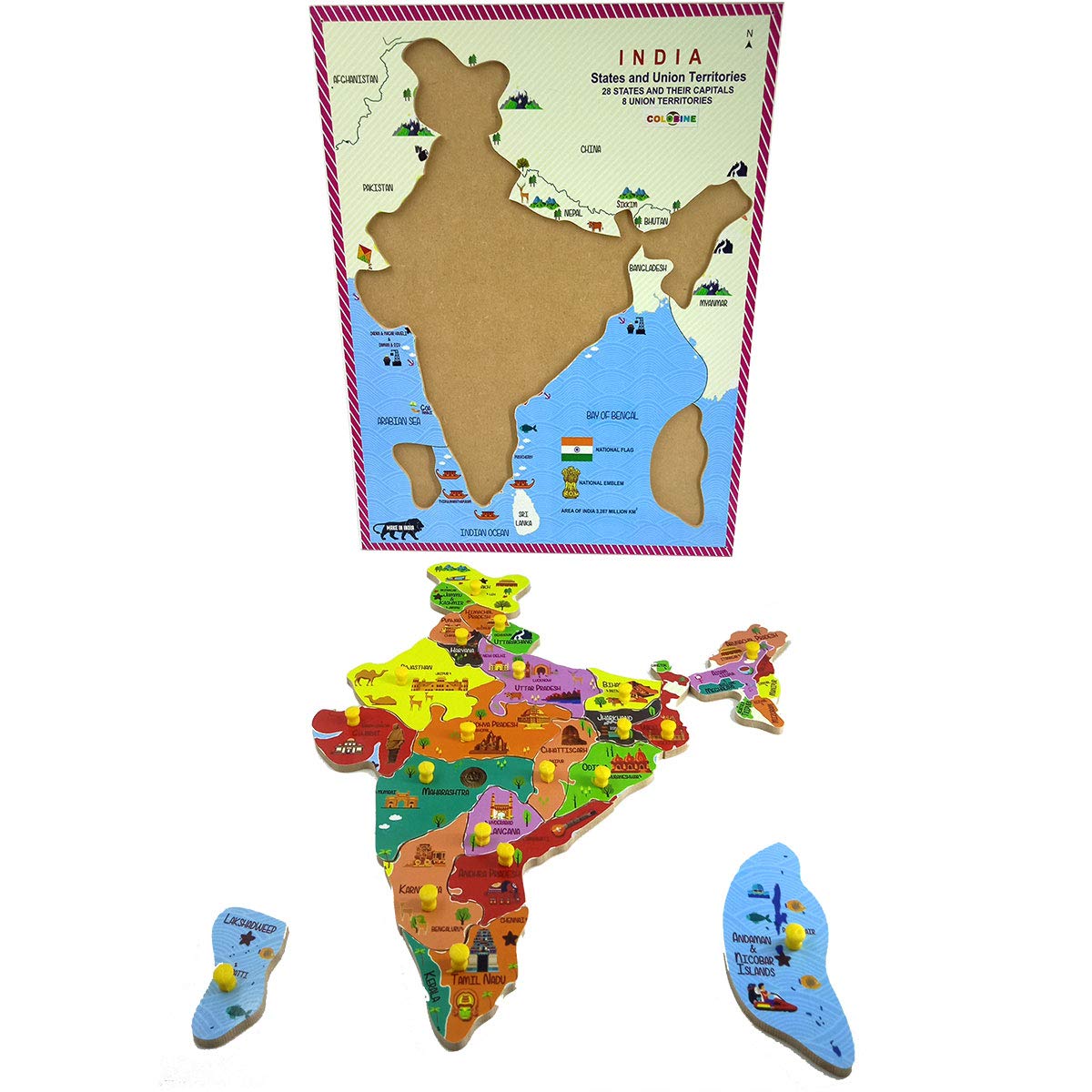 Buy COLOBINE India Map Puzzle States Of India With Capitals Union buy-colobine-india-map-puzzle-states-of-india-with-capitals-union