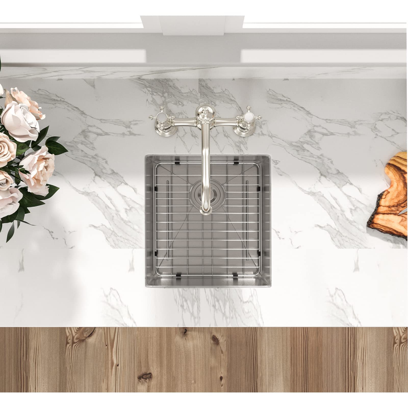 17 Bar Sink Undermount - Sarlai 17x17 Square Single Bowl 16 Gauge ...