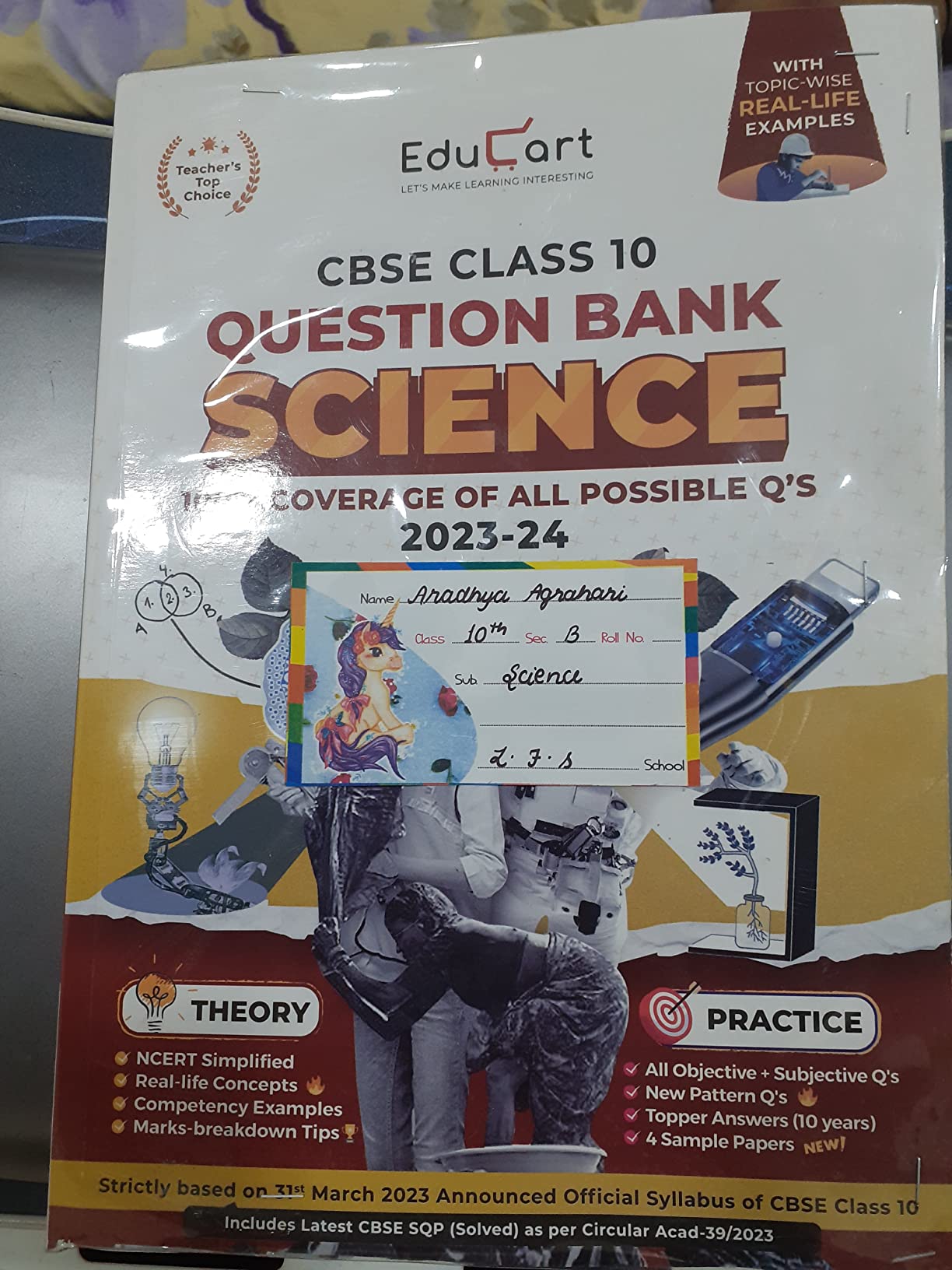 (OLD) Educart CBSE Class 10 SCIENCE Question Bank 2023-24 (NCERT based ...
