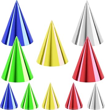 Amazon.com: HNGWLYN Colorful Birthday Party Hats 15pcs Metallic Cone ...
