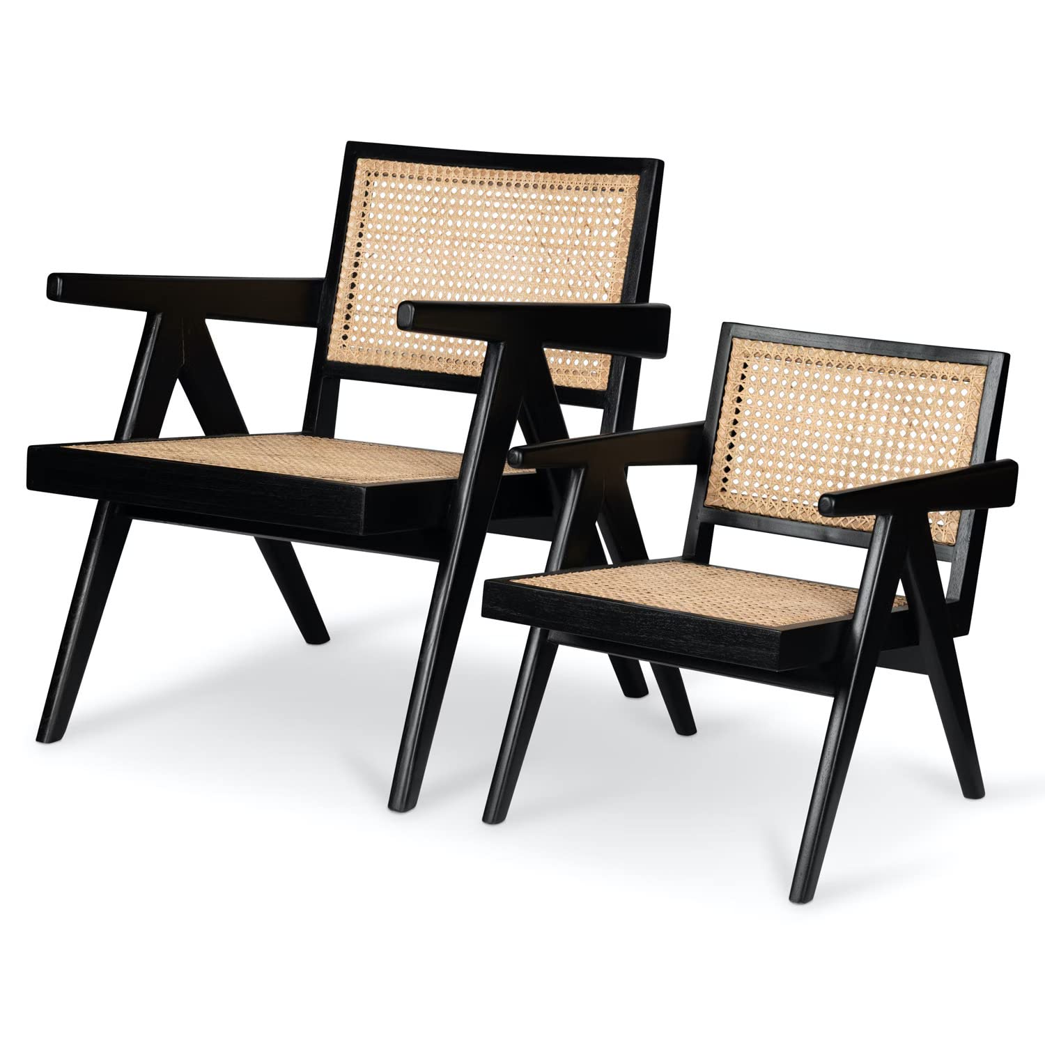 THE KASHTH Lounge Chair - Charcoal Black Atlanta Chair with Cushion ...