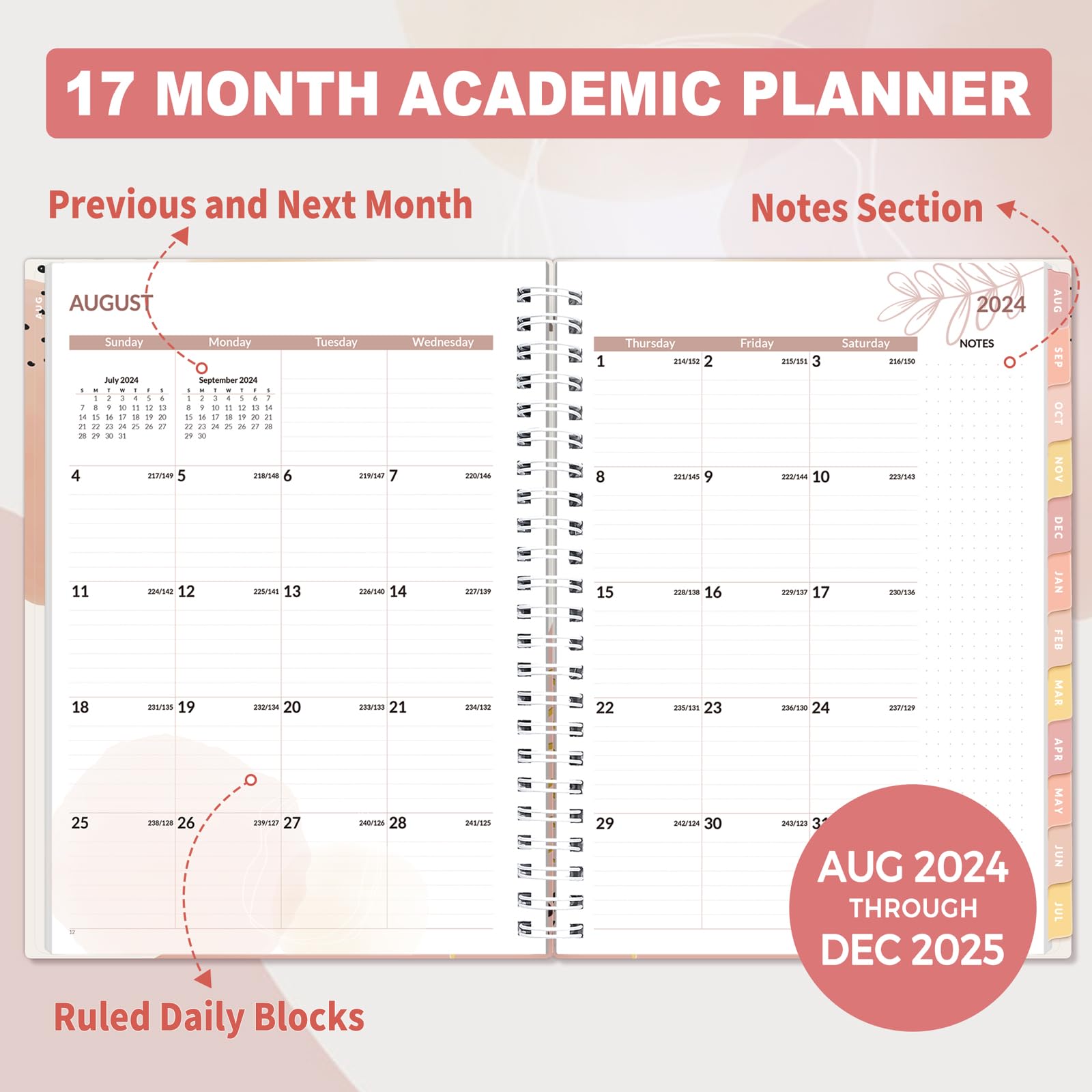 Snapklik.com : SUNEE Academic Planner 2024-2025 Weekly And Monthly ...