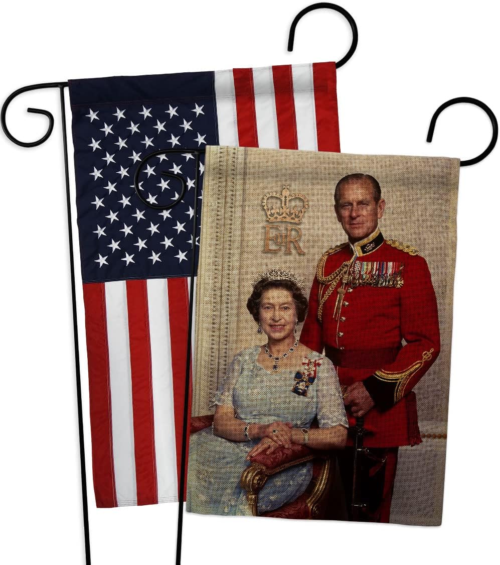 Amazon.com : The Queen & Prince Philip Burlap Garden Flags Pack Sweet ...