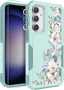 Amazon.com: Ftonglogy for Samsung Galaxy S23 FE 5G Case with Screen Protector + Camera Lens ...