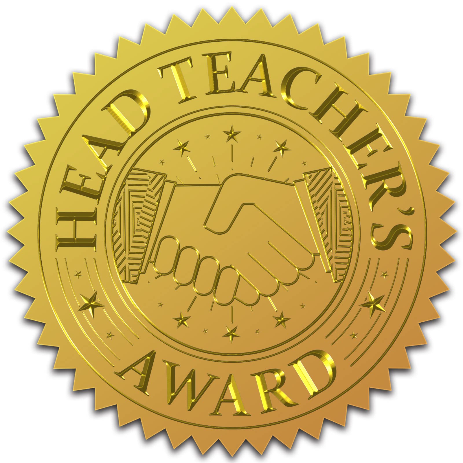 CRASPIRE 100PCS Gold Foil Stickers Embossed Certificate Seals Head ...