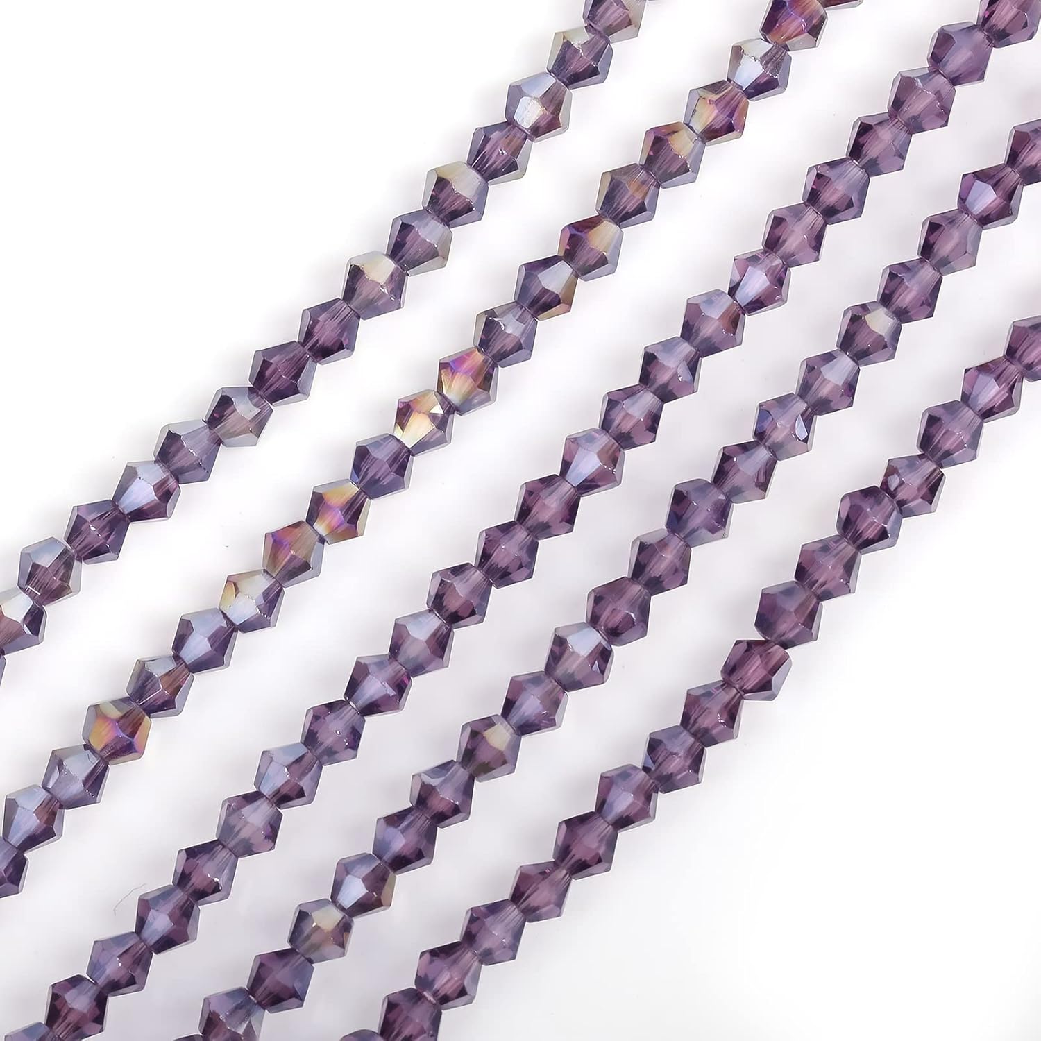 Amazon.com: 10 Strands 4mm Bicone Crystal Glass Beads Small Faceted ...