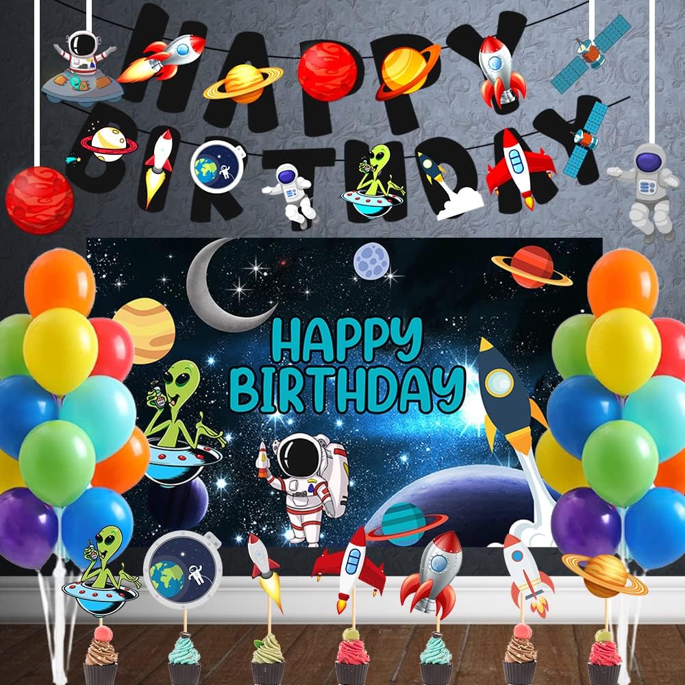 Party Propz Space Theme Birthday Decoration -36Pcs Kit- Space Theme ...