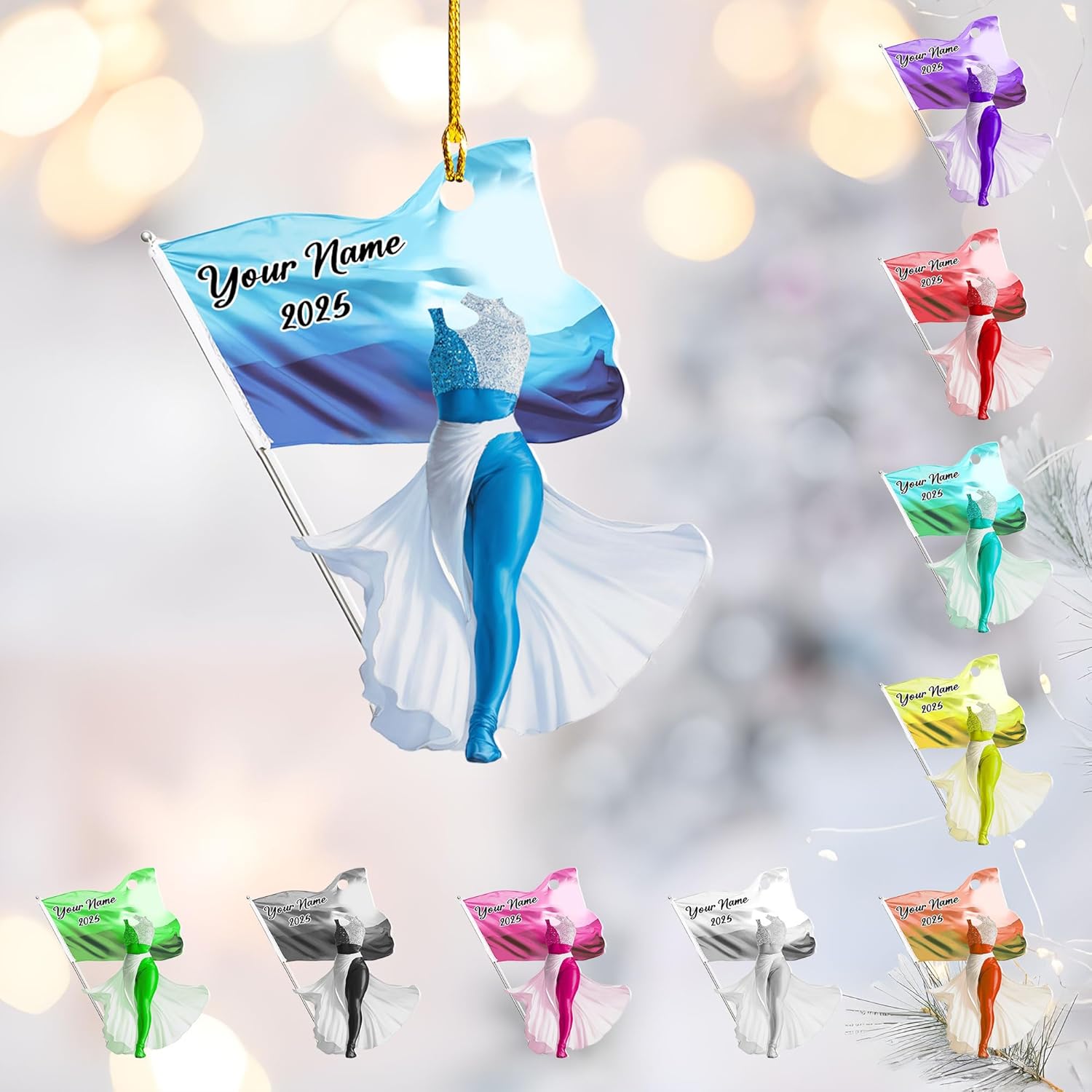 Amazon.com: Intenprints Personalized Colorguard 2025 Christmas Ornament ...