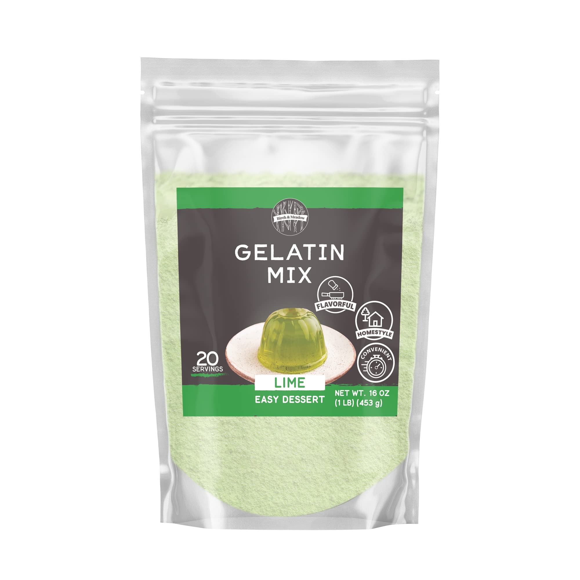 Amazon.com : Birch & Meadow 1 lb of Lime Gelatin Mix, Dessert, Easy To ...