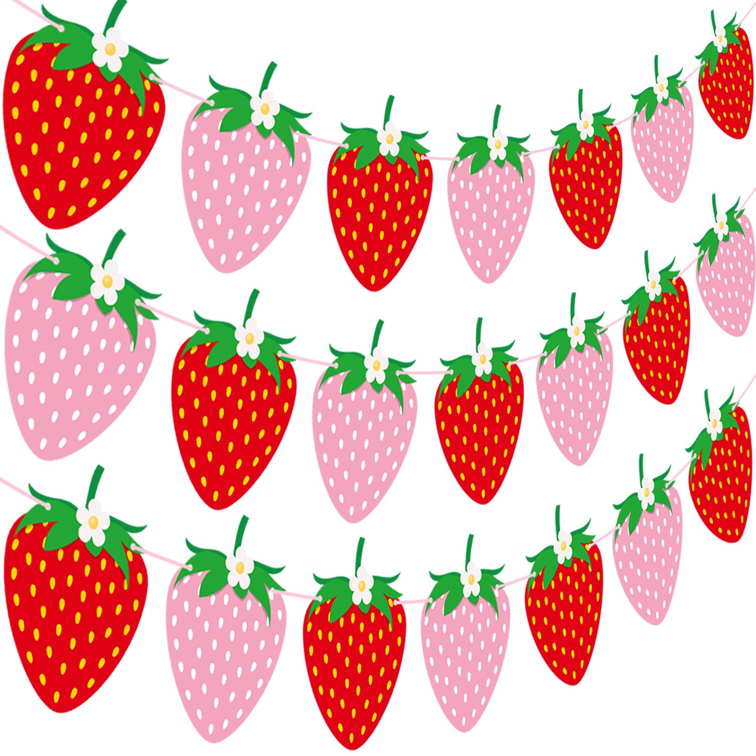 Amazon.com: Strawberry Party Banners Strawberry Birthday Decoration ...