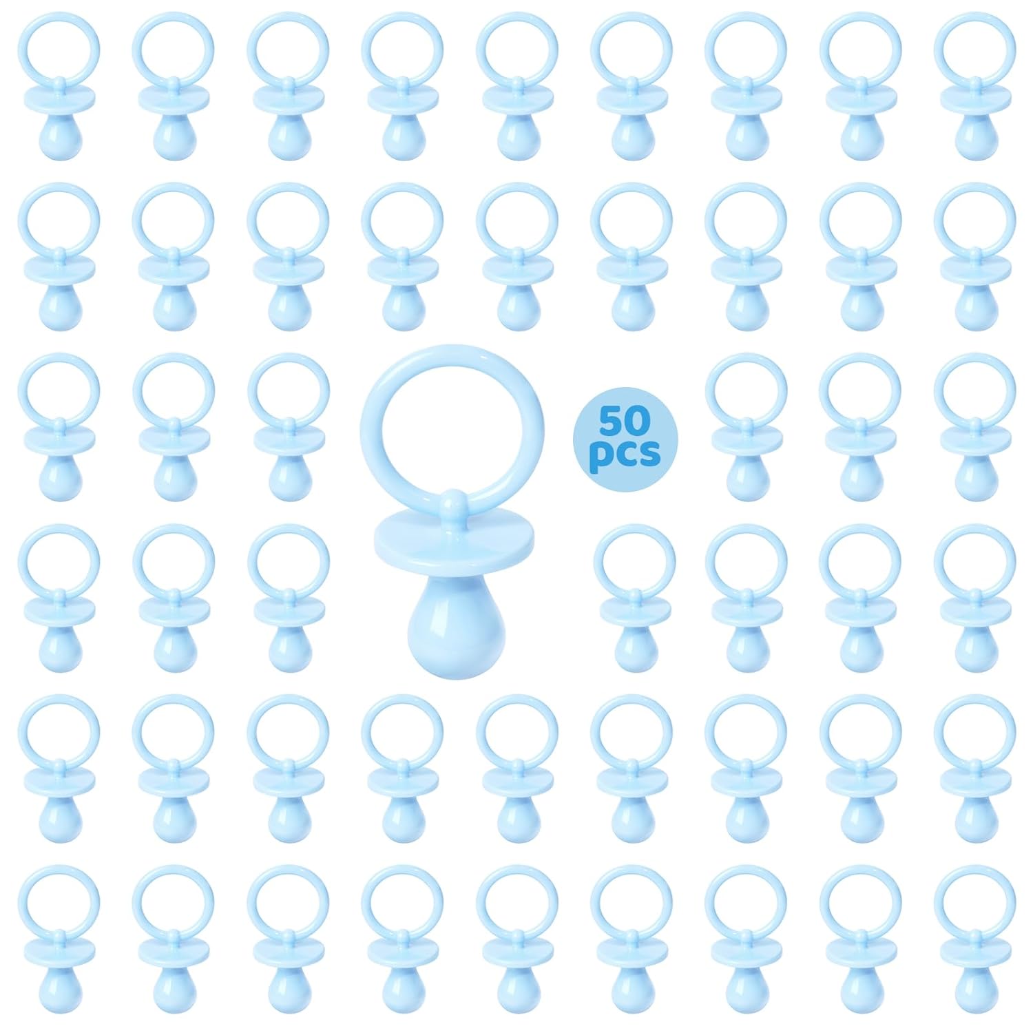 Amazon.com : 50 Pacifiers for Baby Shower Game Boy, 2.75’’ Plastic ...