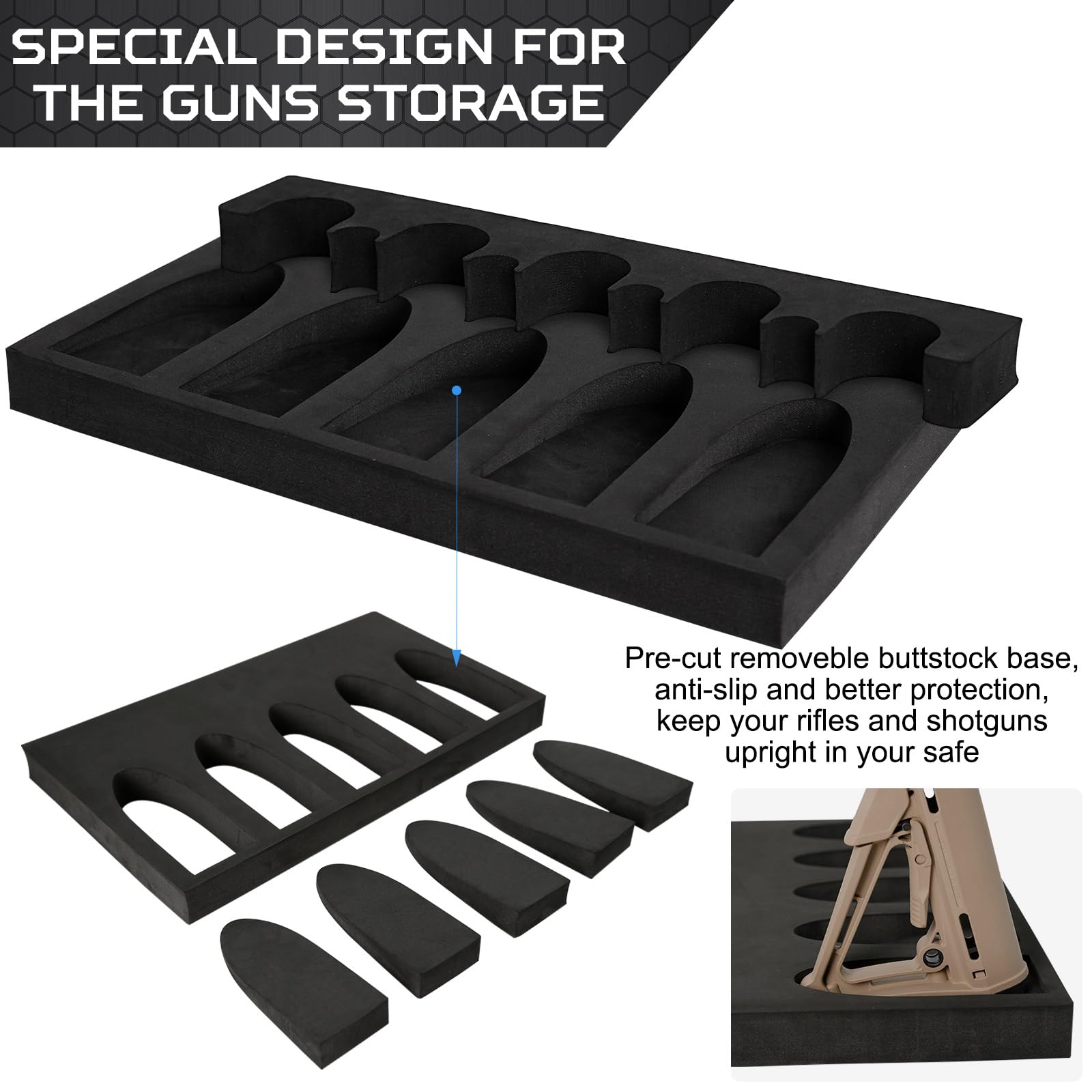 Snapklik.com : OCQOTAT Gun Rack For Gun Storage, Gun Safe Accessory For ...