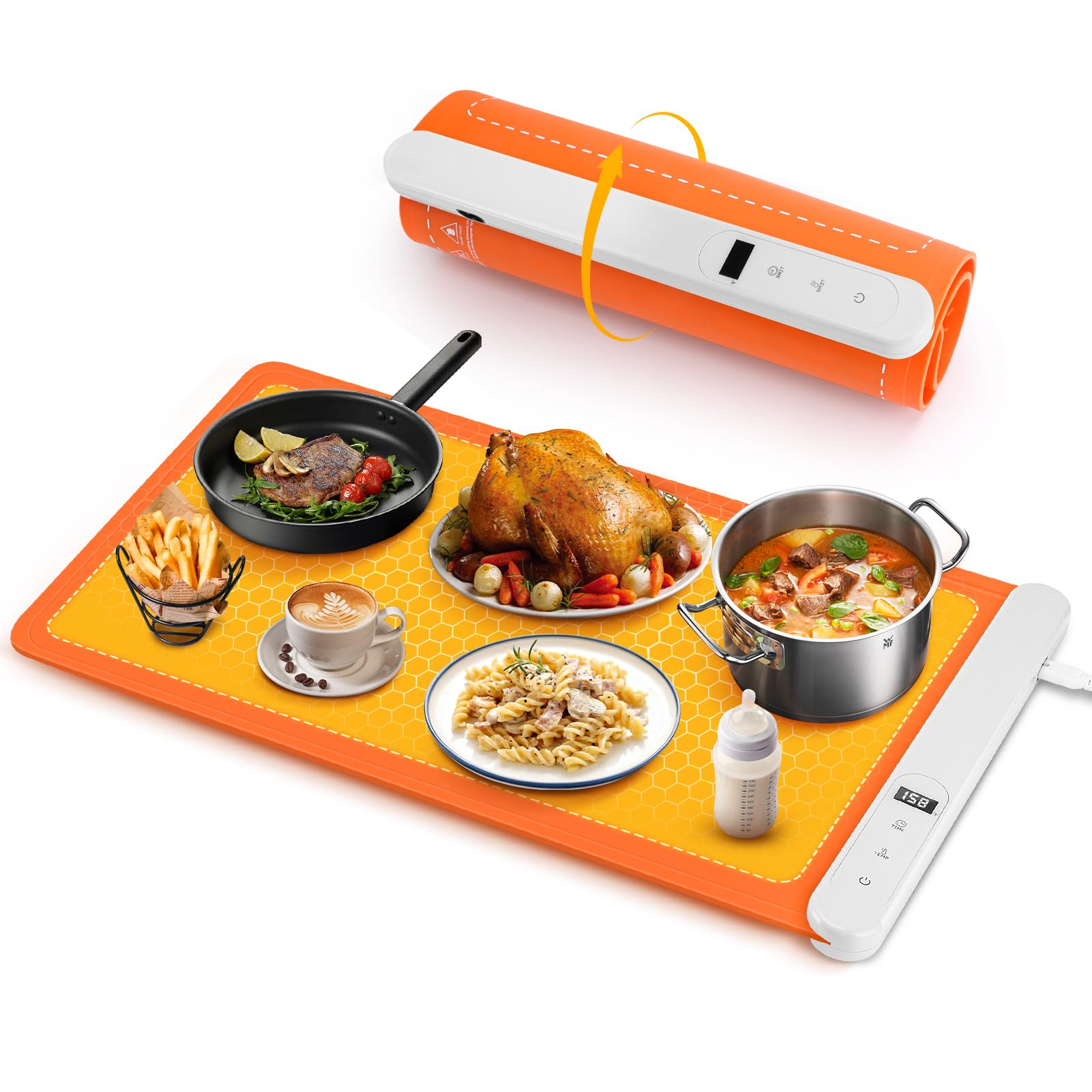 Amazon.com: ITEFDTUTNE Electric Warming Tray, Food Warming Mat ...