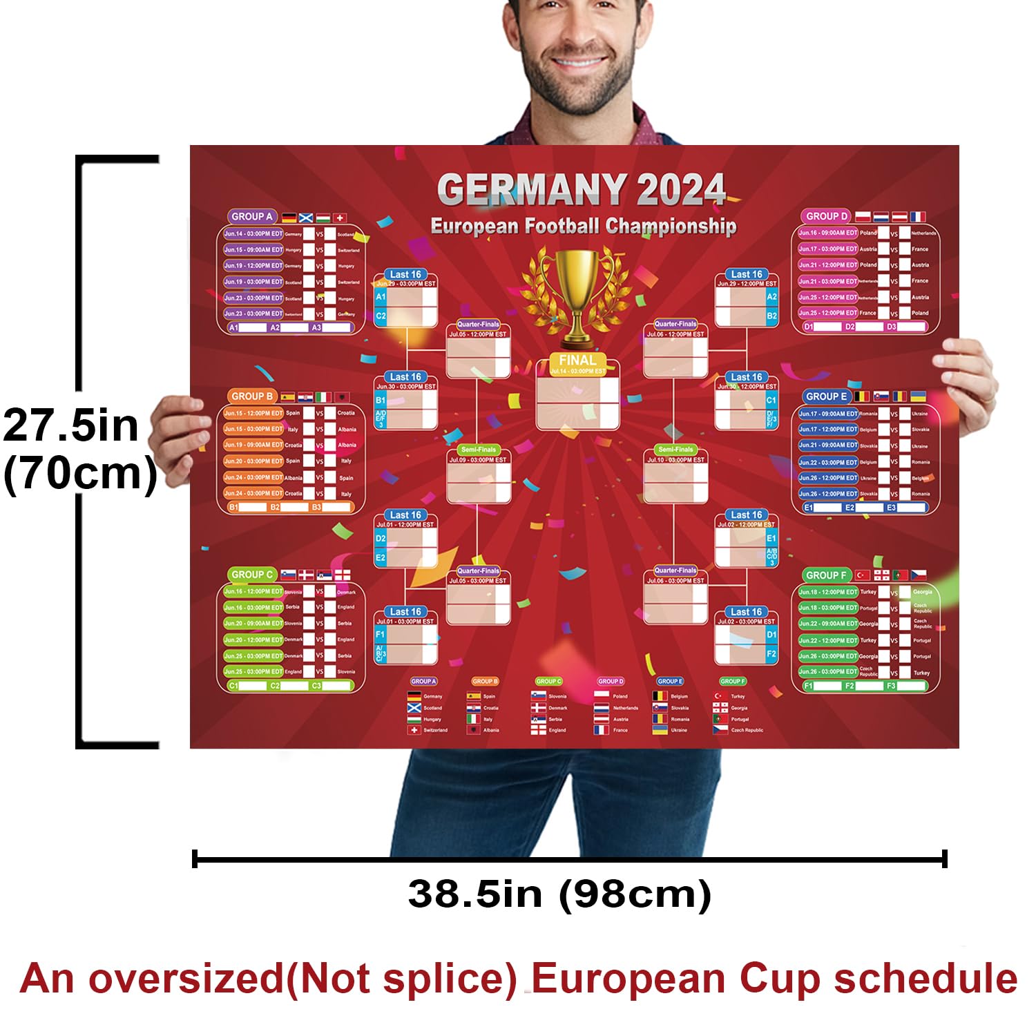 World Cup 2024 Schedule Wall Chart