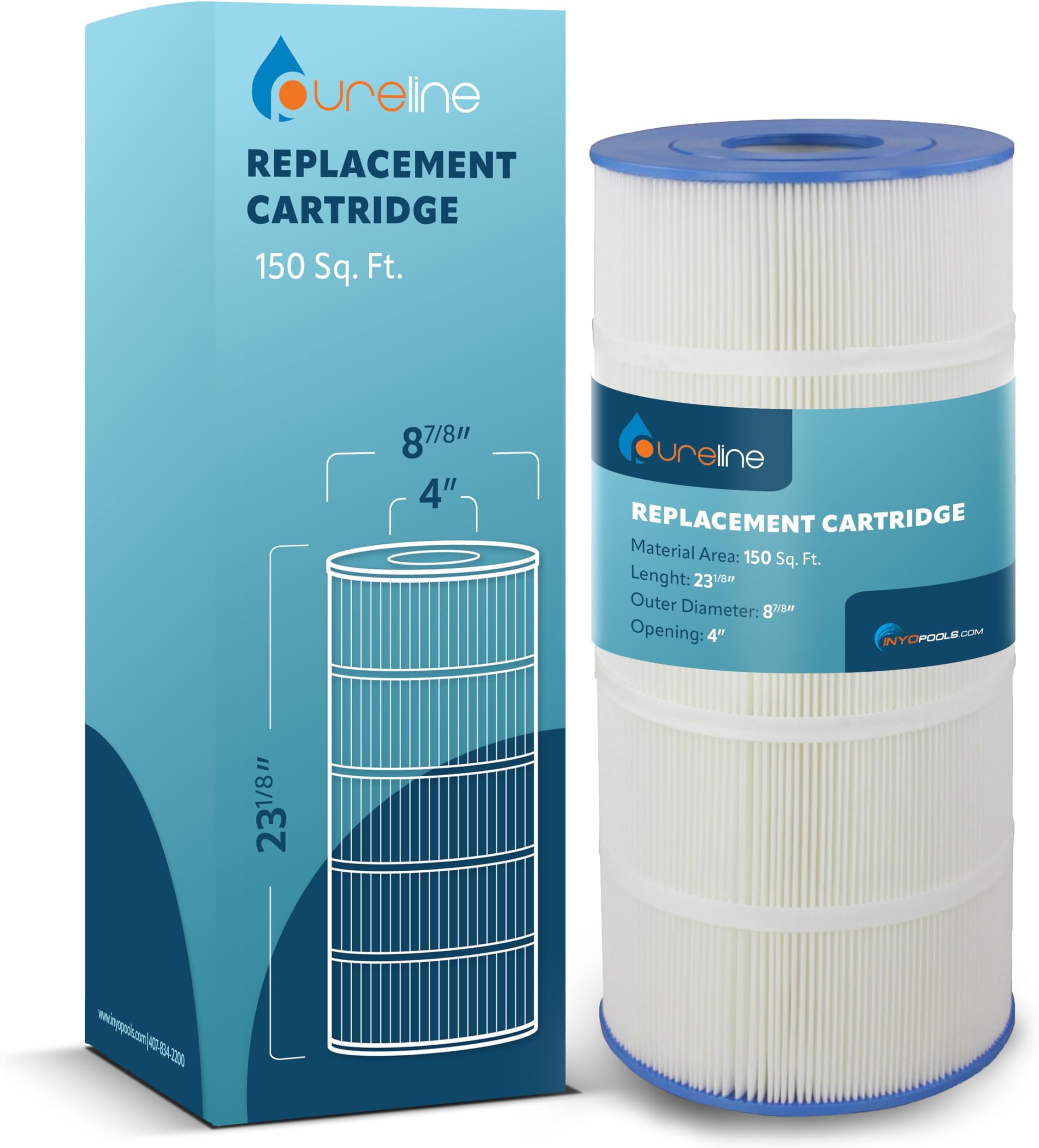 Amazon.com: PURELINE 150 Sq Ft Pool Replacement Cartridge Filter ...