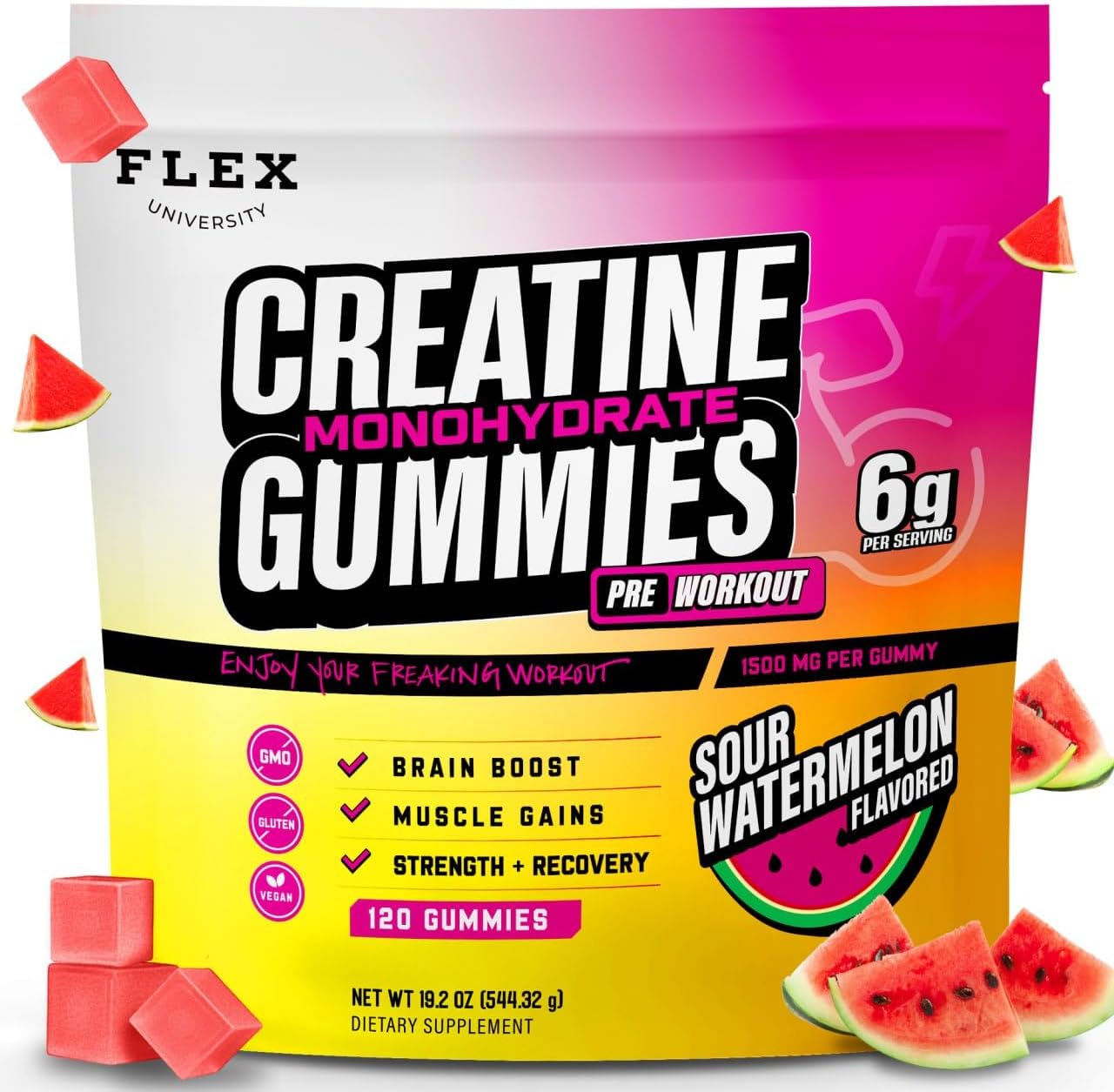 Amazon.com: TASTY GAINS Creatine Infused Gummies, 90g of Creatine, Non ...