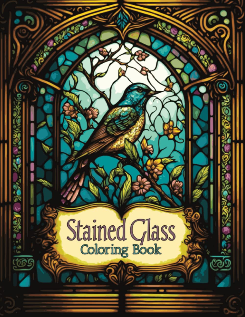 Stained Glass: Coloring Book: Lane, Birdhouse: 9798372400054: Amazon ...