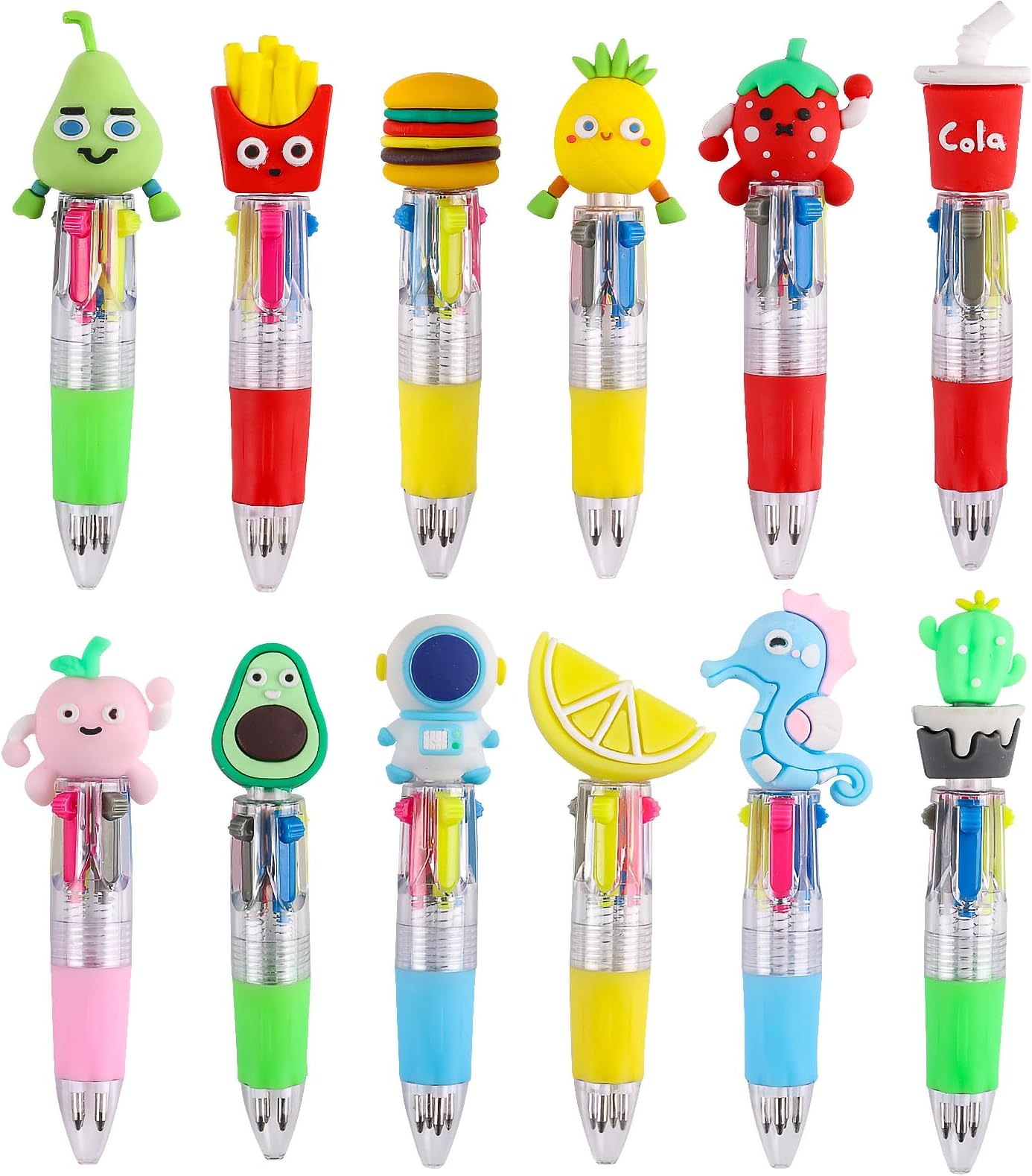 ZALAON 12 PCS Multi-Coloured Pens Set, Mini Retractable Fun Pens for ...