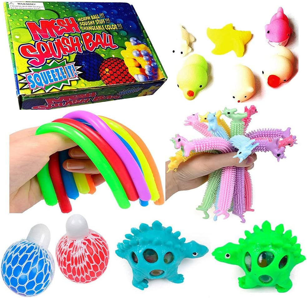 Boxed of 20 Packs of Sensory Fidget Item Set ,Monkey Noodles Fidget Toy ...