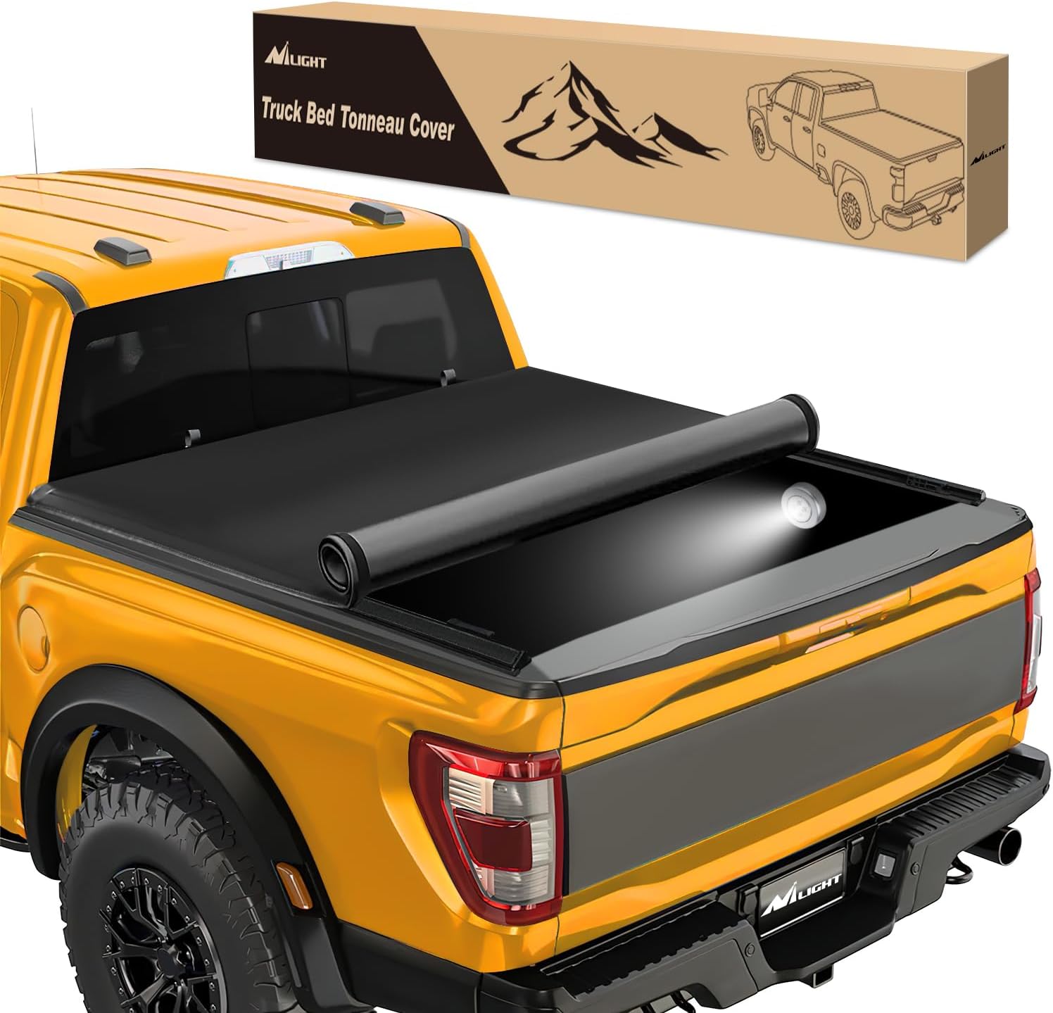 Amazon.com: Nilight Soft Roll Up Truck Bed Tonneau Cover Compatible ...