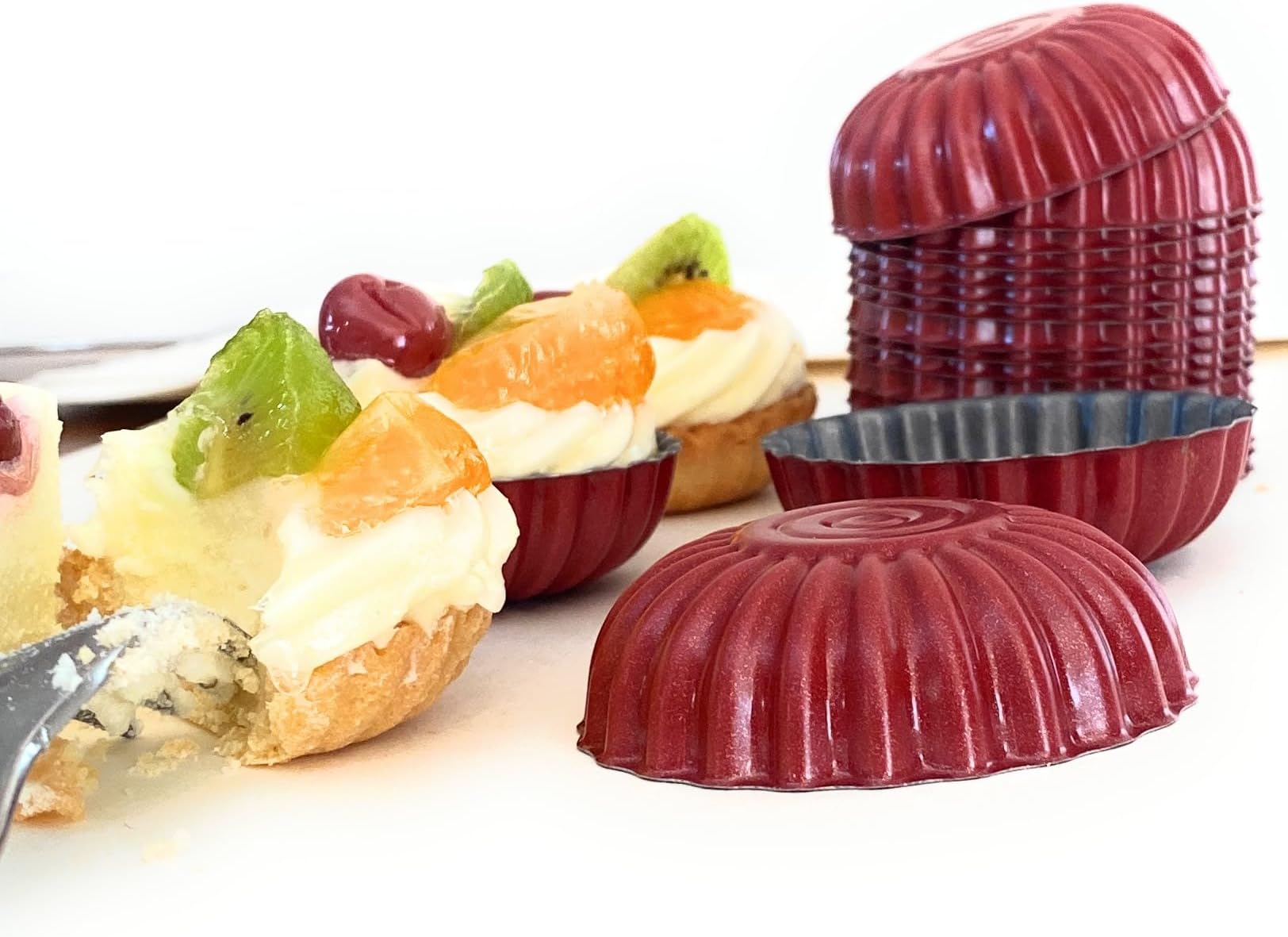 Amazon.com: CULIMI Egg Tart Pans - Mini Form Set 20 Pastry Shells Mold ...