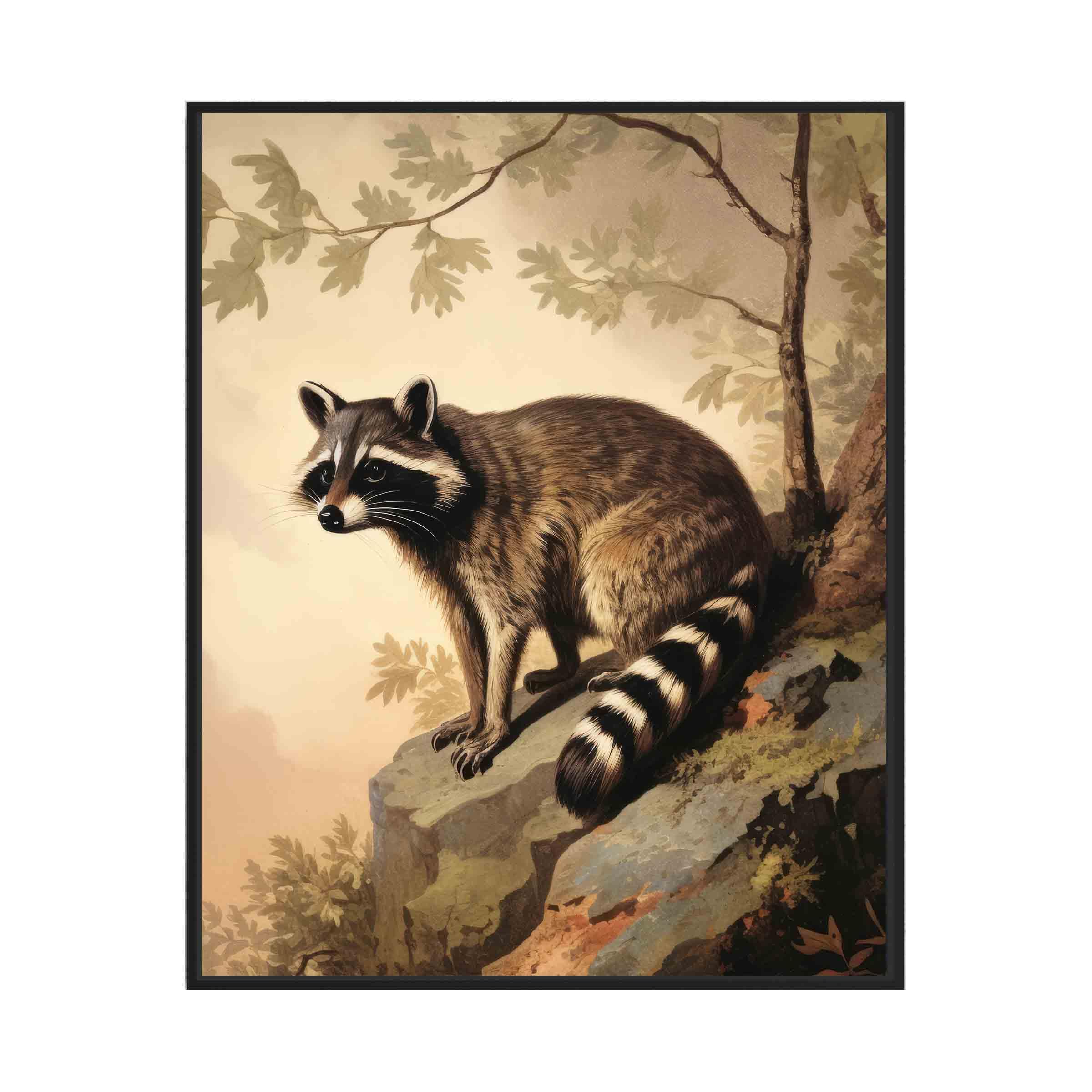Amazon.com: Raccoon Vintage Poster Art Print Retro Vintage Animal Wall ...
