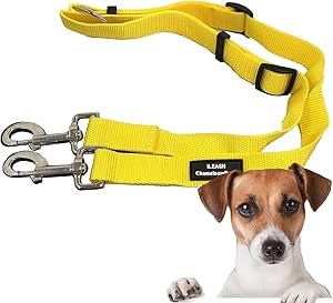 2 Way Lead Splitter Adjustable 43-69cm Dog Leash Heavy Duty Coupler ...