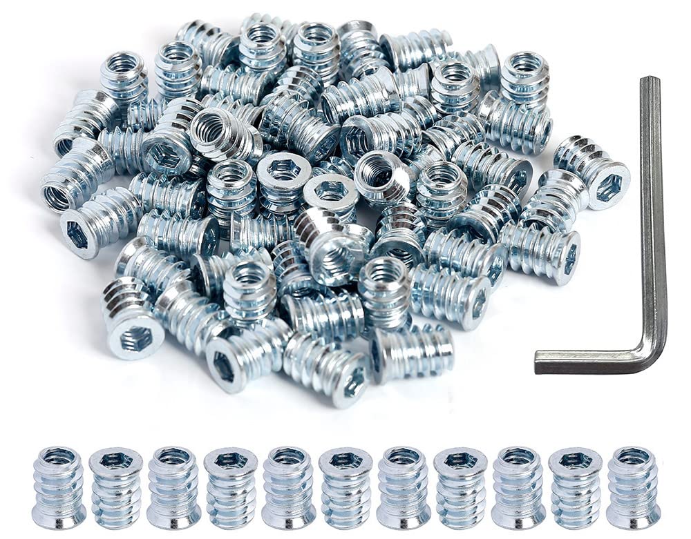 1/4-20 Threaded Inserts for Wood Nut Insert 15mm 100 Pieces : Amazon.co ...